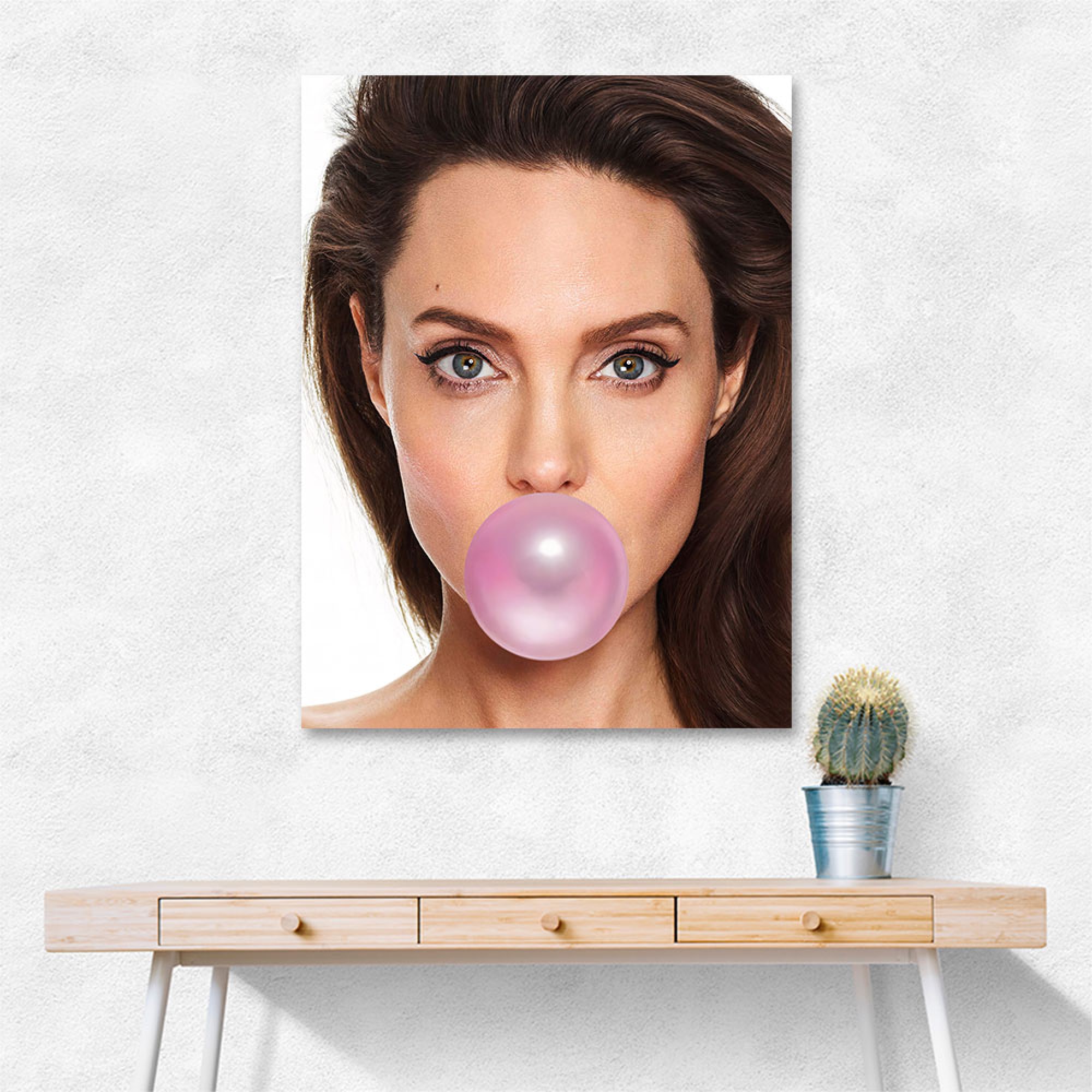 Angelina Jolie Bubble Gum Wall Art