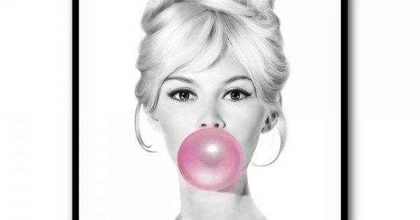 Brigitte Bardot Bubble Gum Wall Art