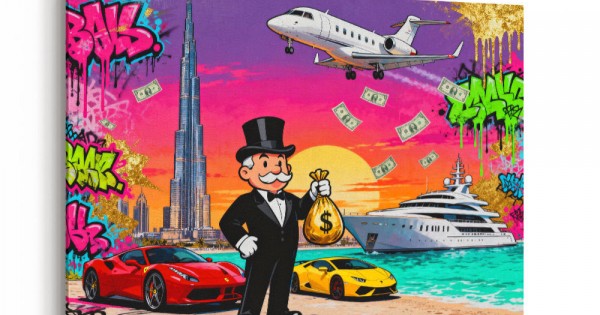 Monopoly in Paradise Wall Art | Luxury Pop Art Dubai