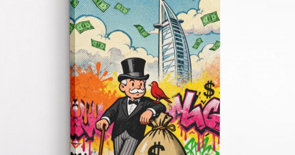The Tycoon’s Paradise Wall Art | Burj Al Arab Pop Art Canvas Dubai
