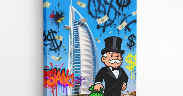 Tycoon Mirage Wall Art | Burj Al Arab Pop Art Canvas Dubai