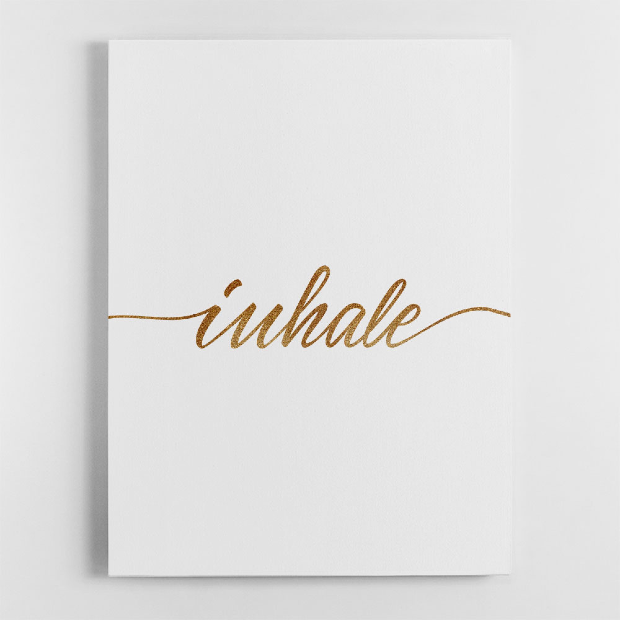 Inhale Gold Quote Wall Art