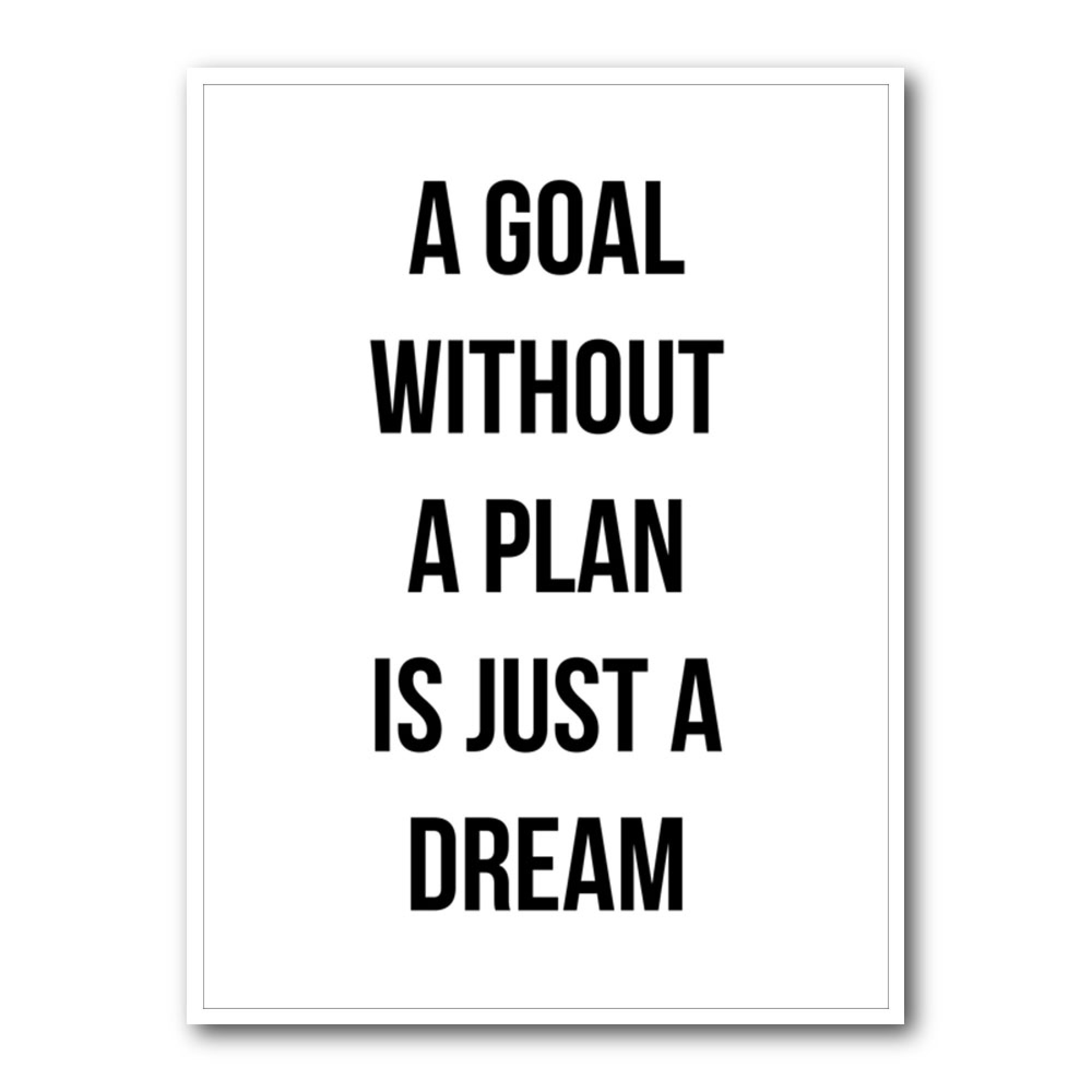 A Goal Without A Plan Quote Wall Art