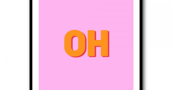 OH Pink Wall Art
