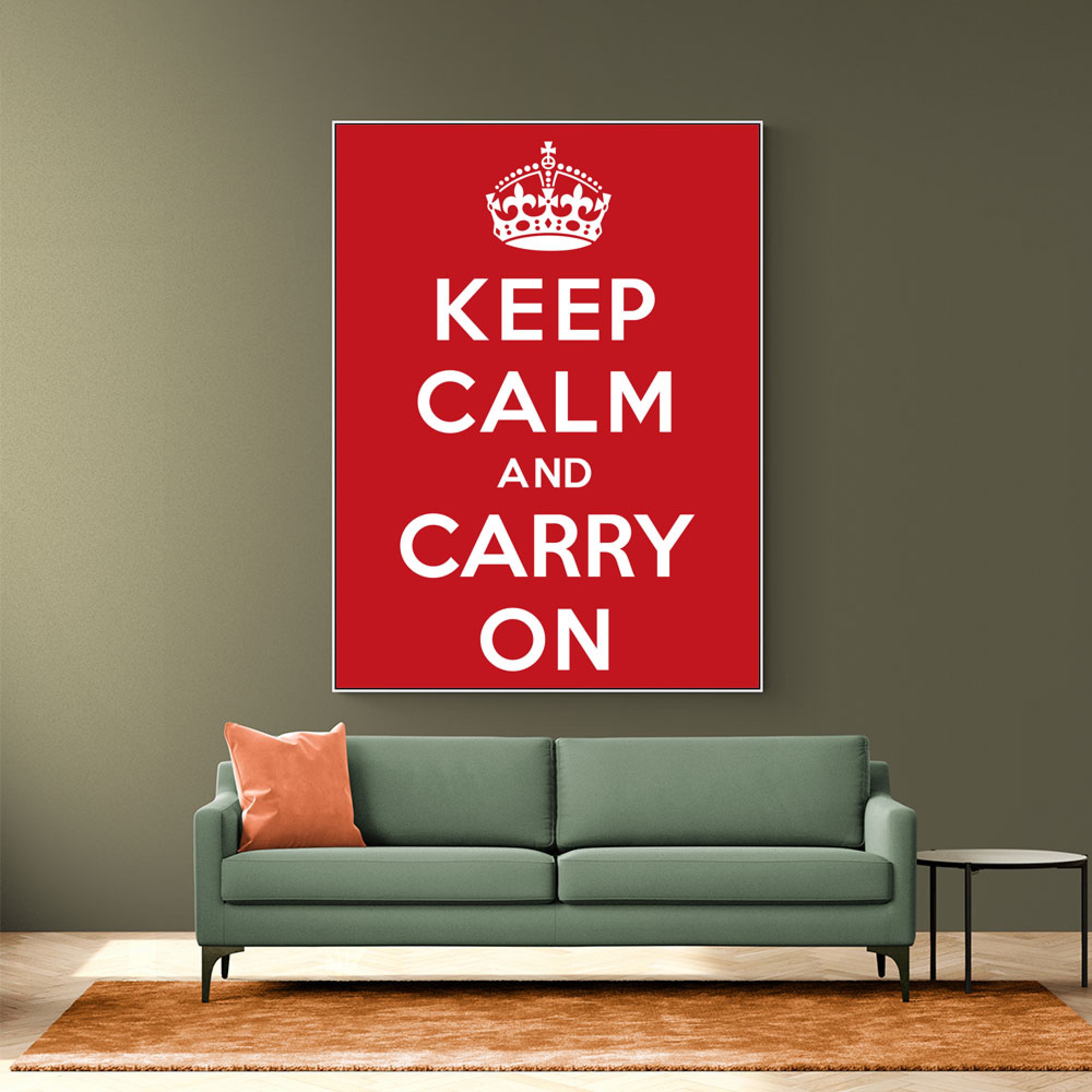 Keep Calm and Carry On - Red Wall Art