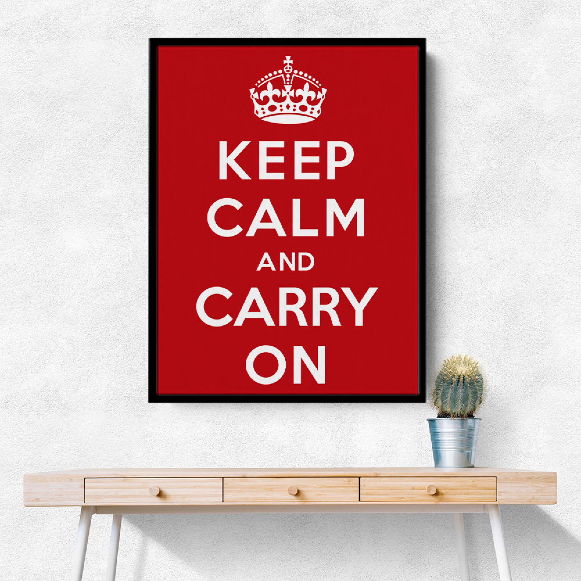 Keep Calm and Carry On - Red Wall Art