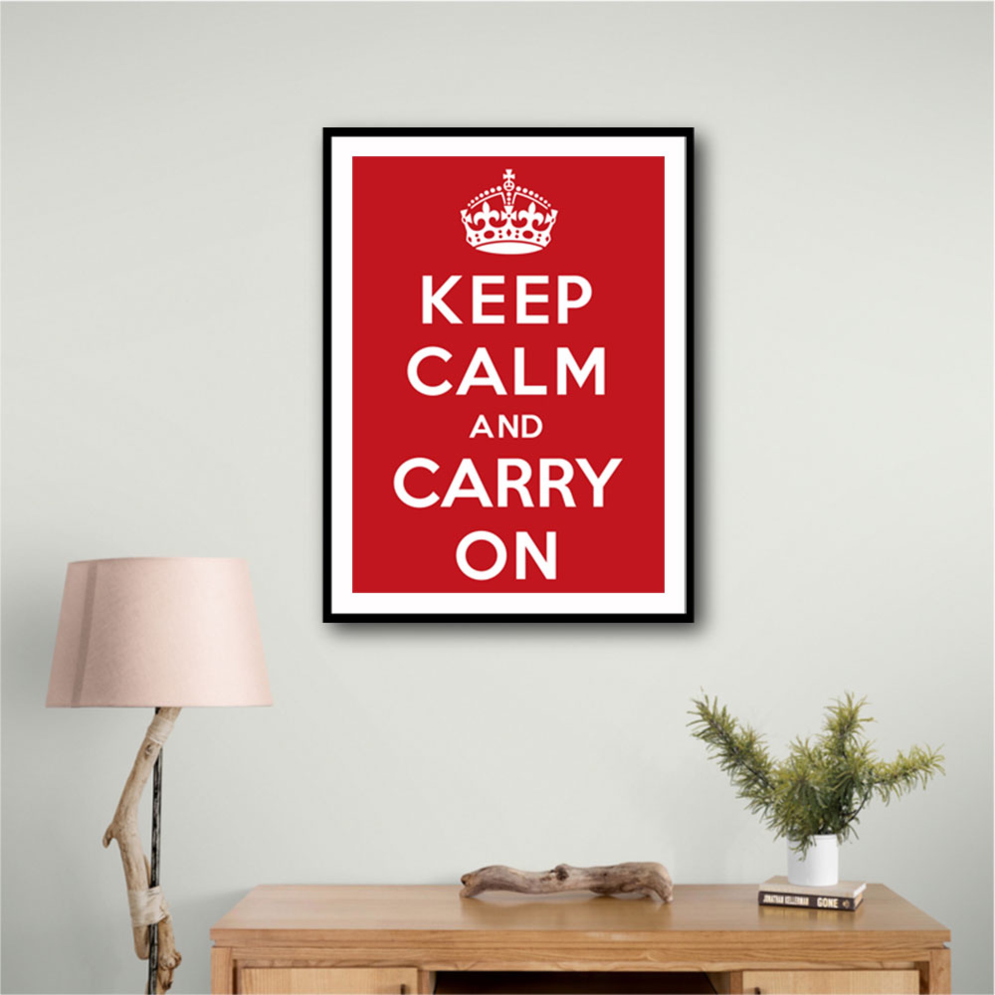 Keep Calm and Carry On - Red Wall Art