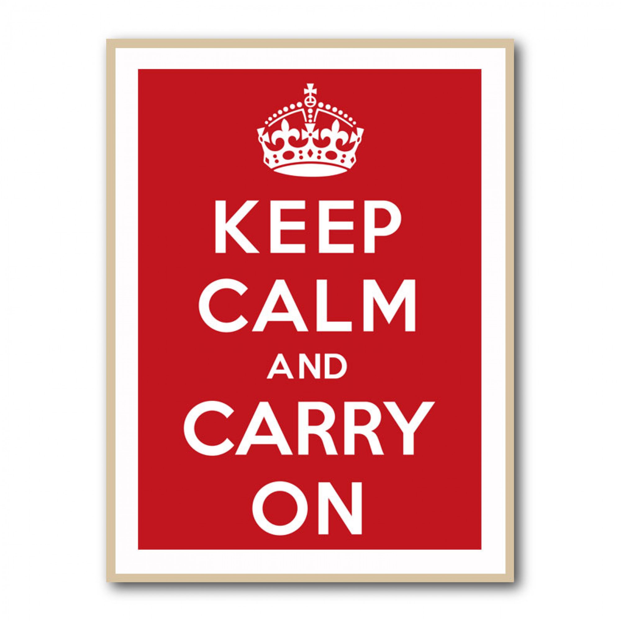 Keep Calm and Carry On - Red Wall Art