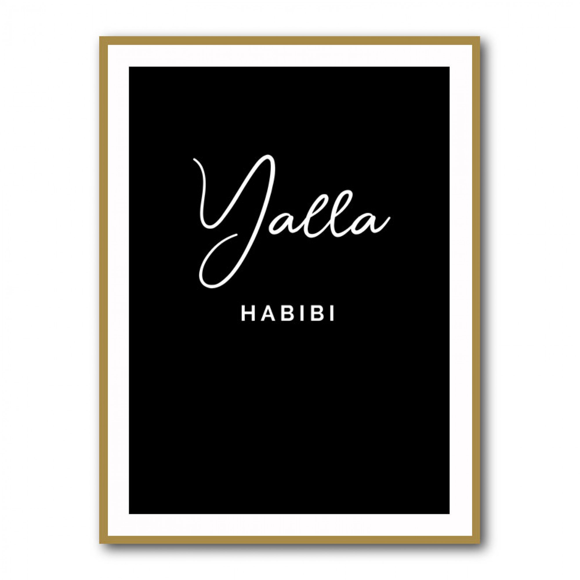 Yalla Habibi - Black Wall Art