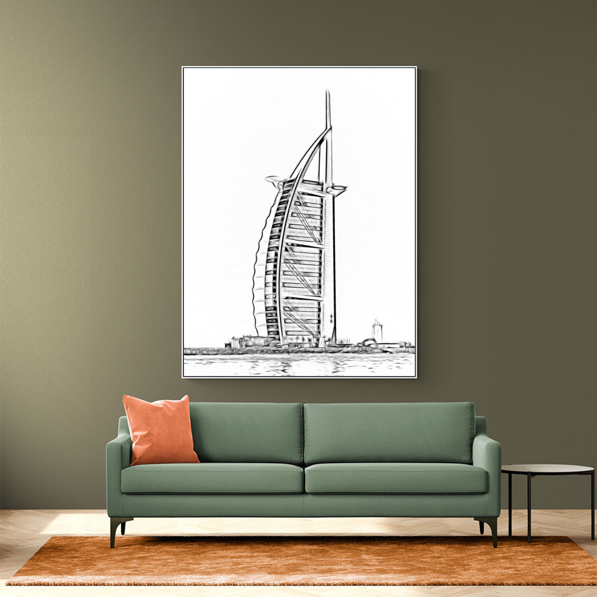 Burj Al Arab Pencil Drawing Wall Art
