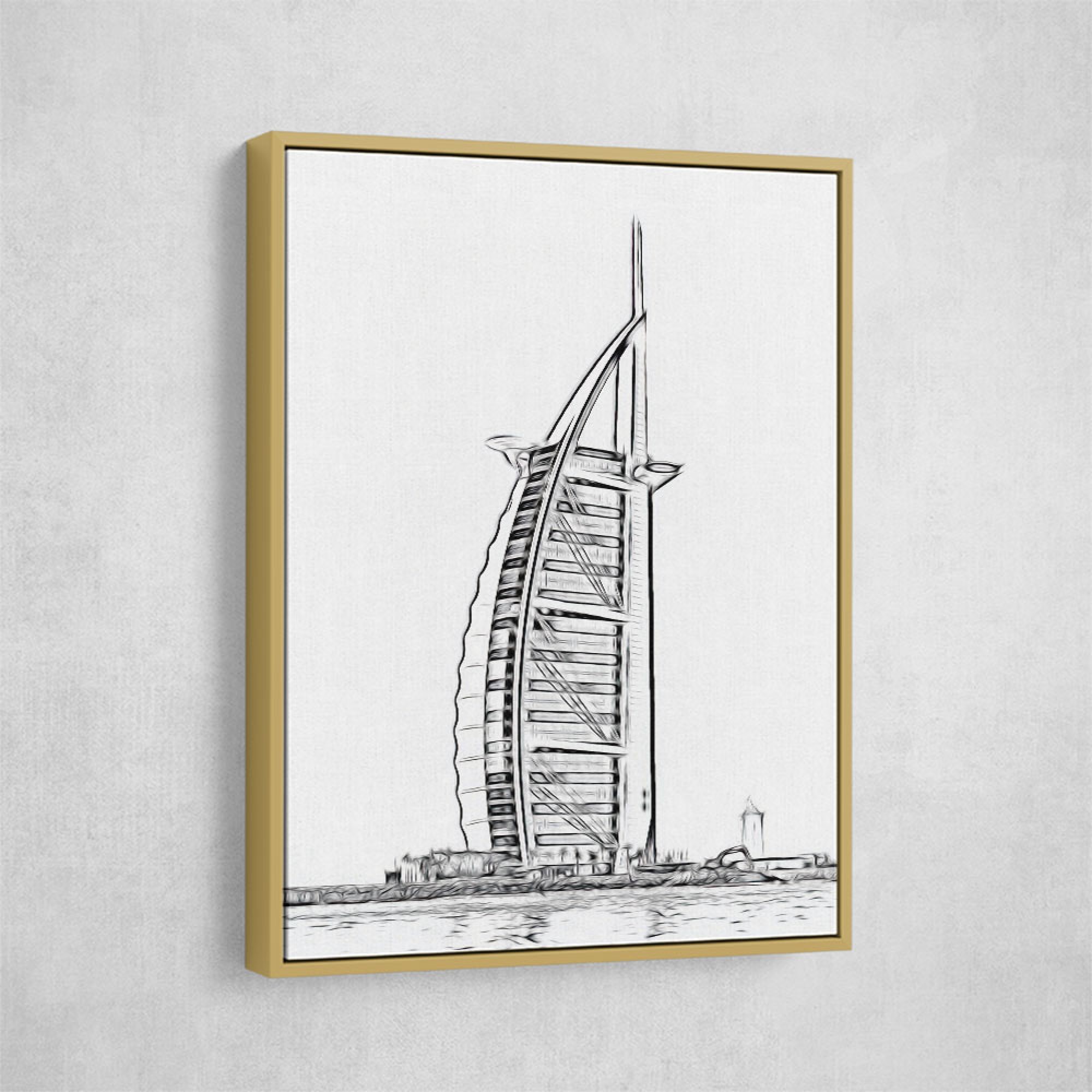 Burj Al Arab Pencil Drawing Wall Art