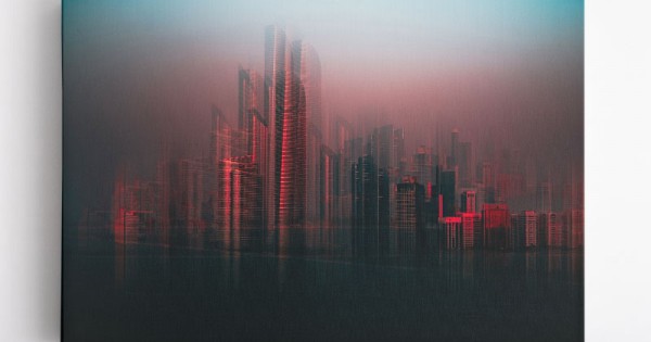 Abu Dhabi Skyline Abstract Wall Art
