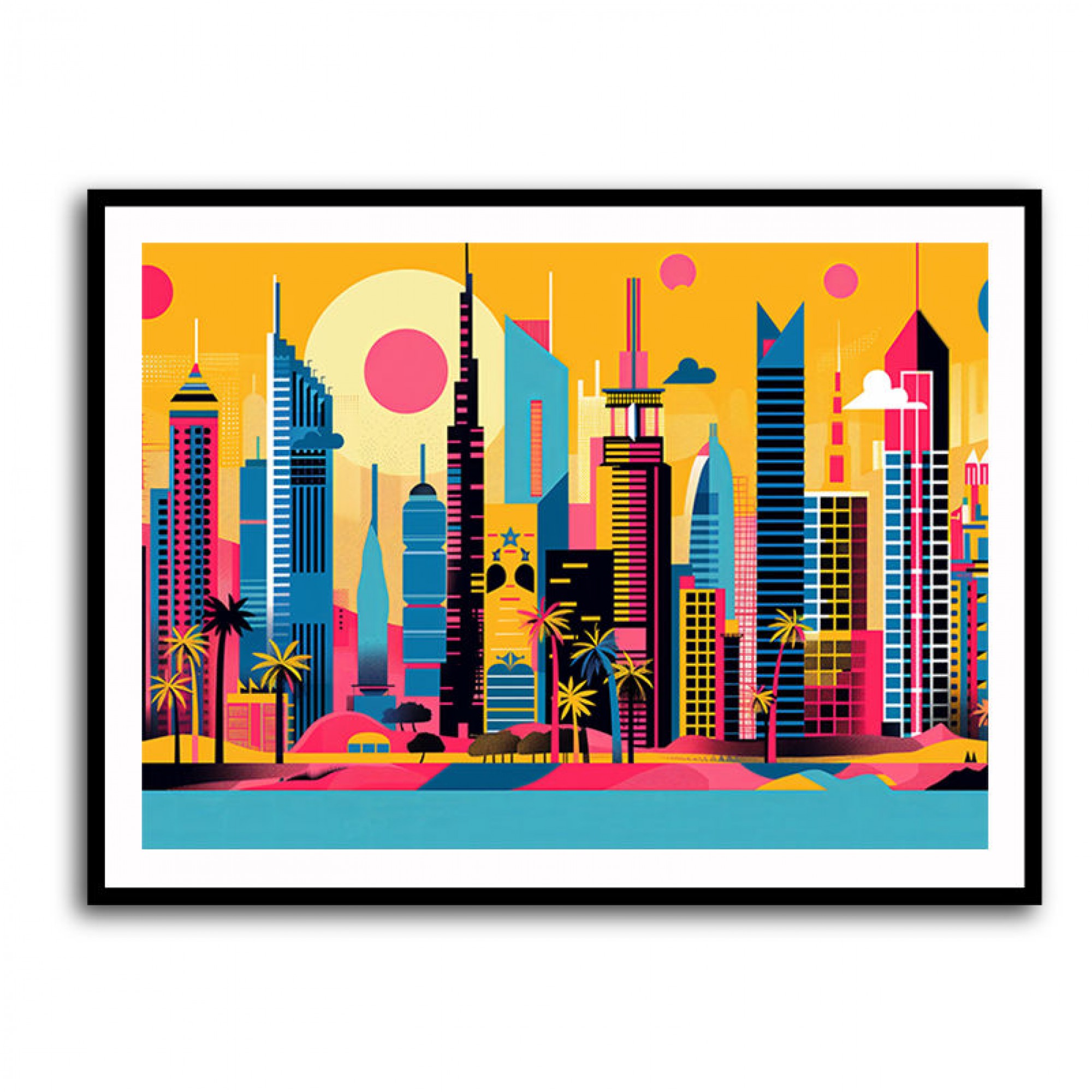 Dubai City Landmarks Wall Art