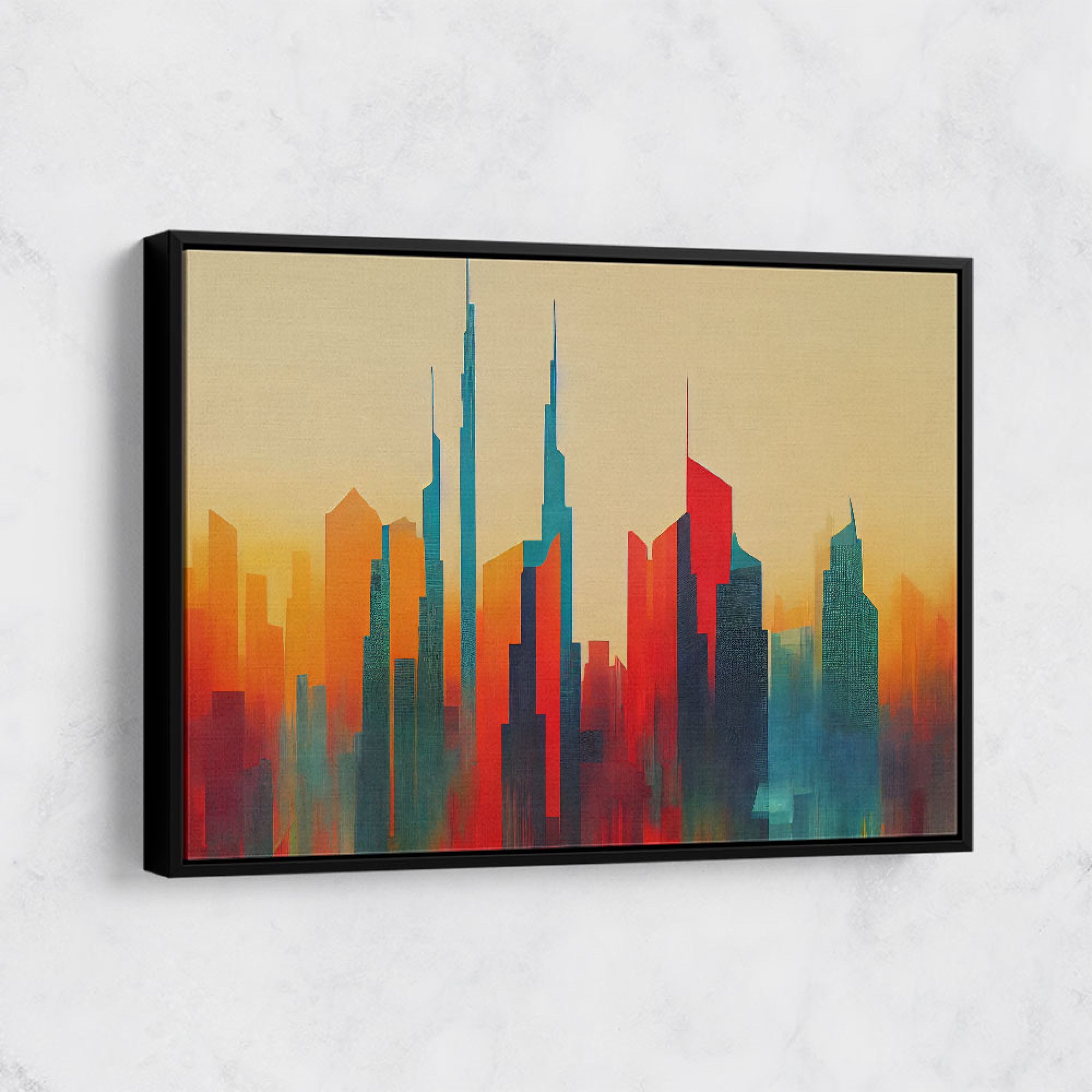 Dubai Skyline Abstract Lines Wall Art