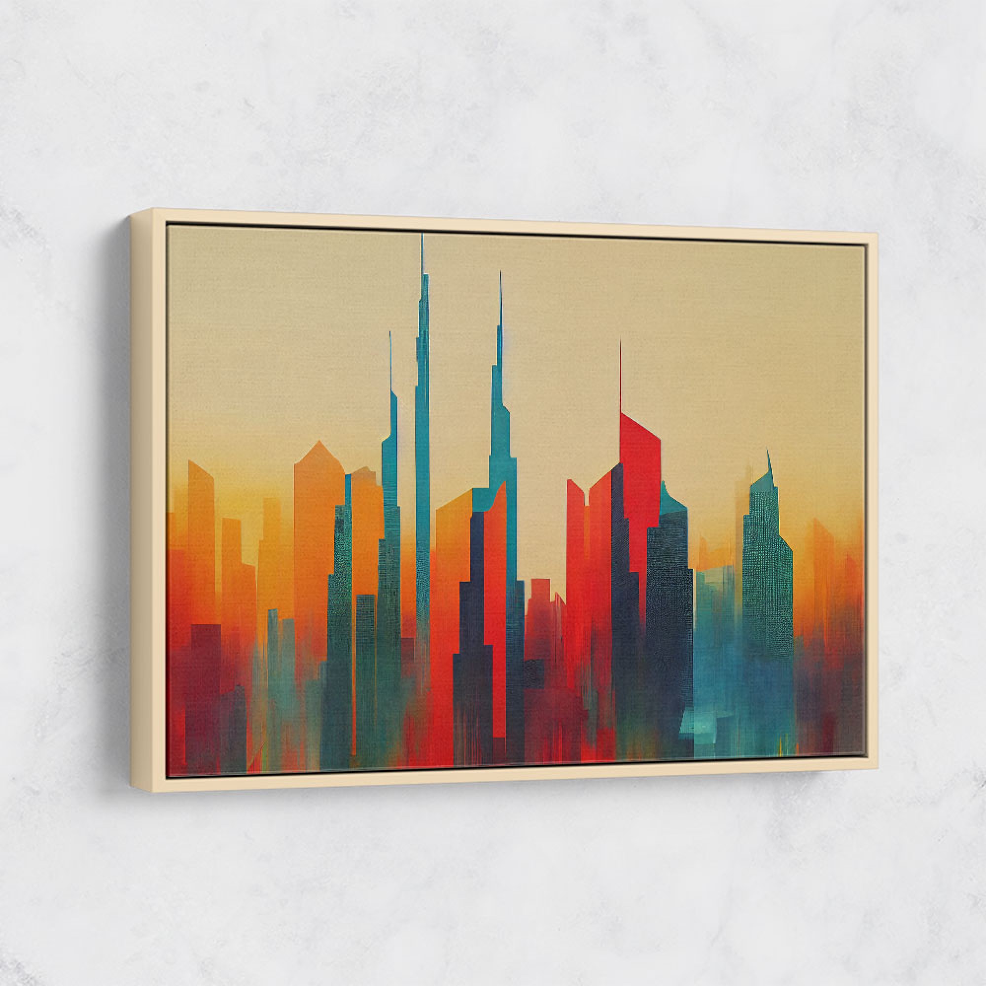 Dubai Skyline Abstract Lines Wall Art