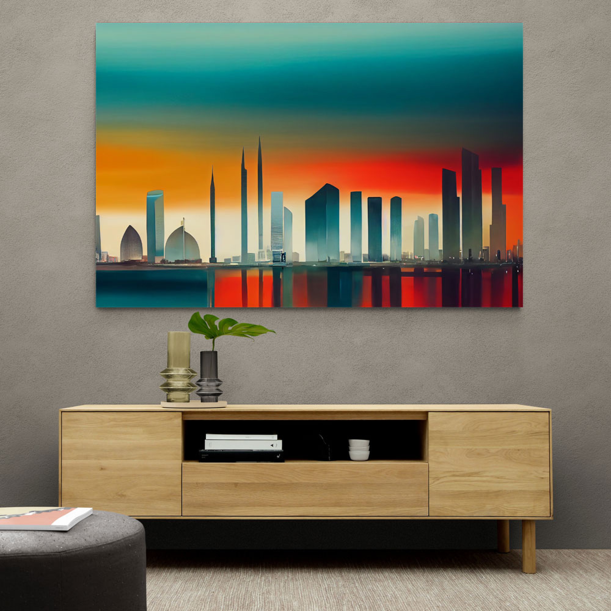 Abu Dhabi Skyline Abstract Wall Art