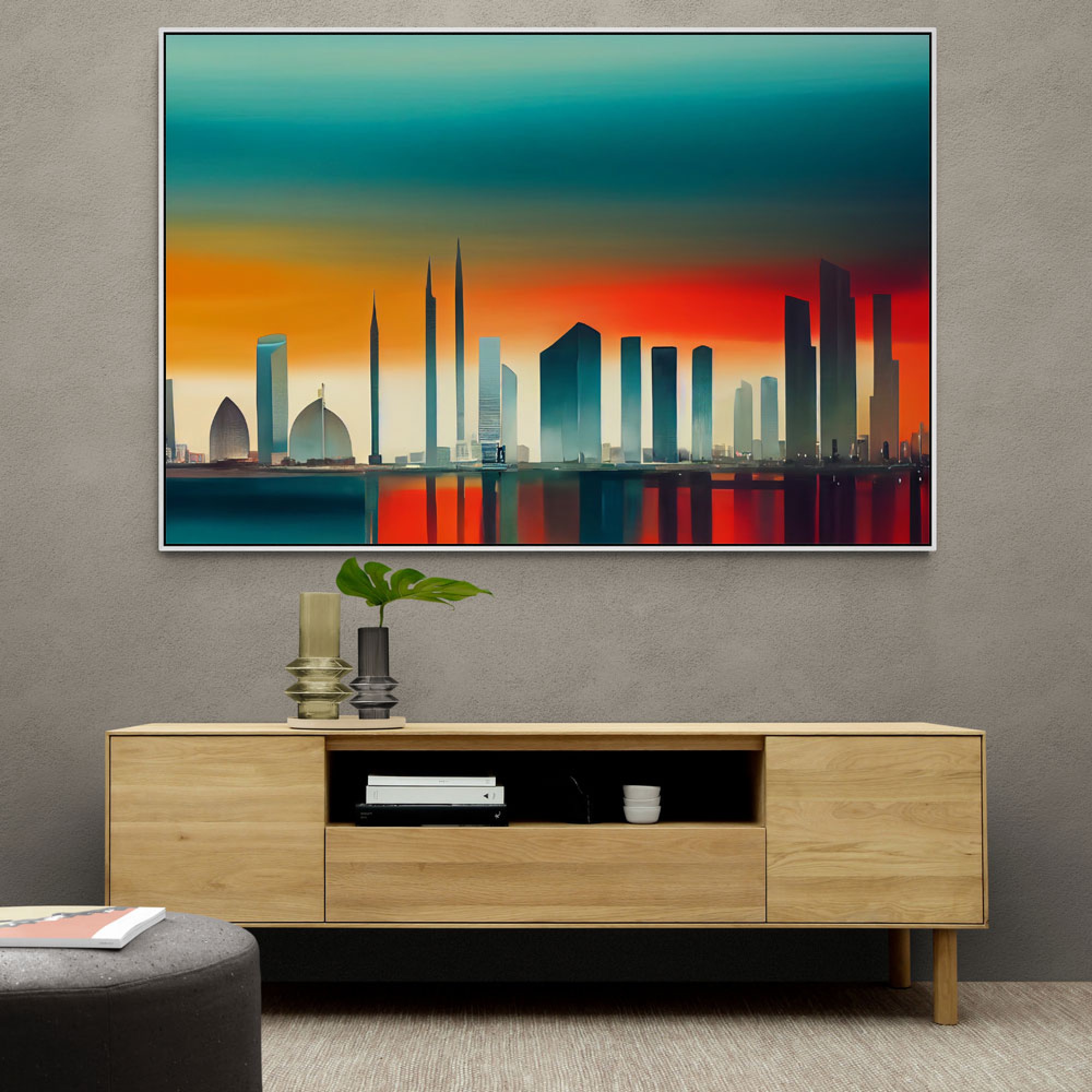 Abu Dhabi Skyline Abstract Wall Art