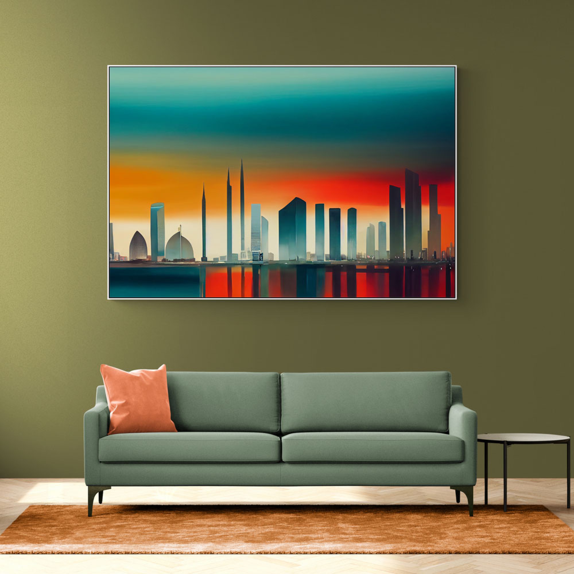 Abu Dhabi Skyline Abstract Wall Art