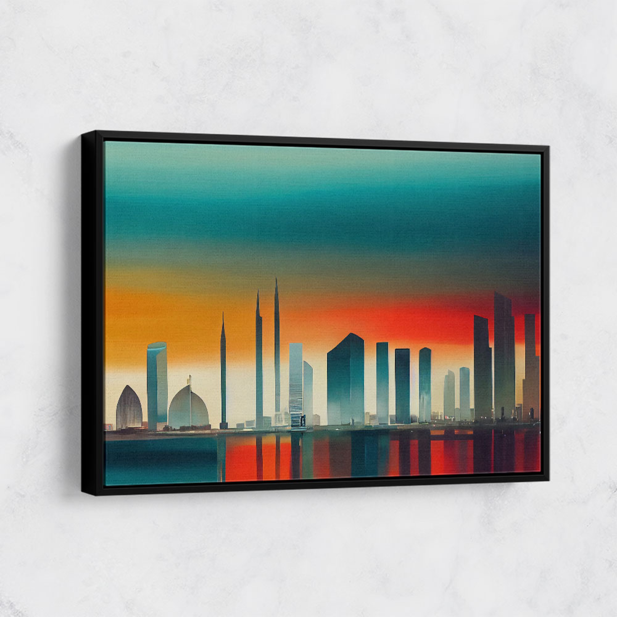 Abu Dhabi Skyline Abstract Wall Art