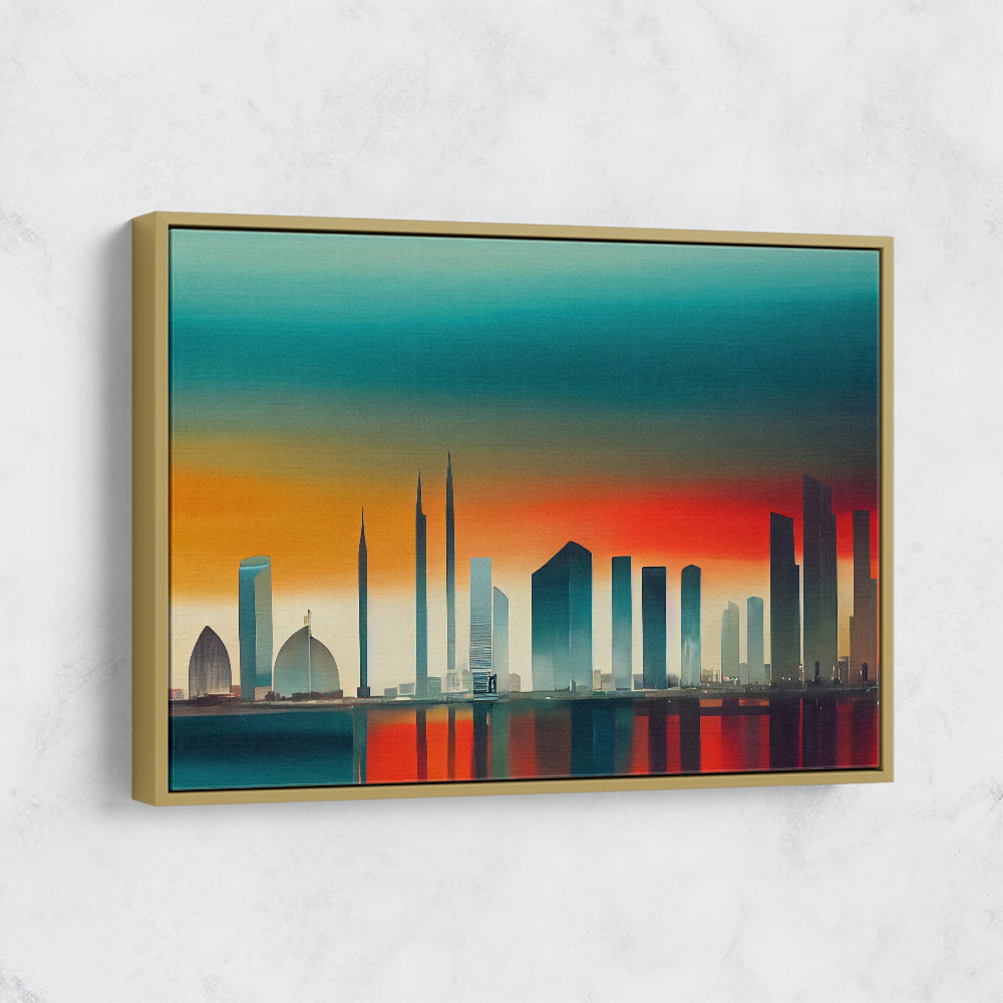Abu Dhabi Skyline Abstract Wall Art