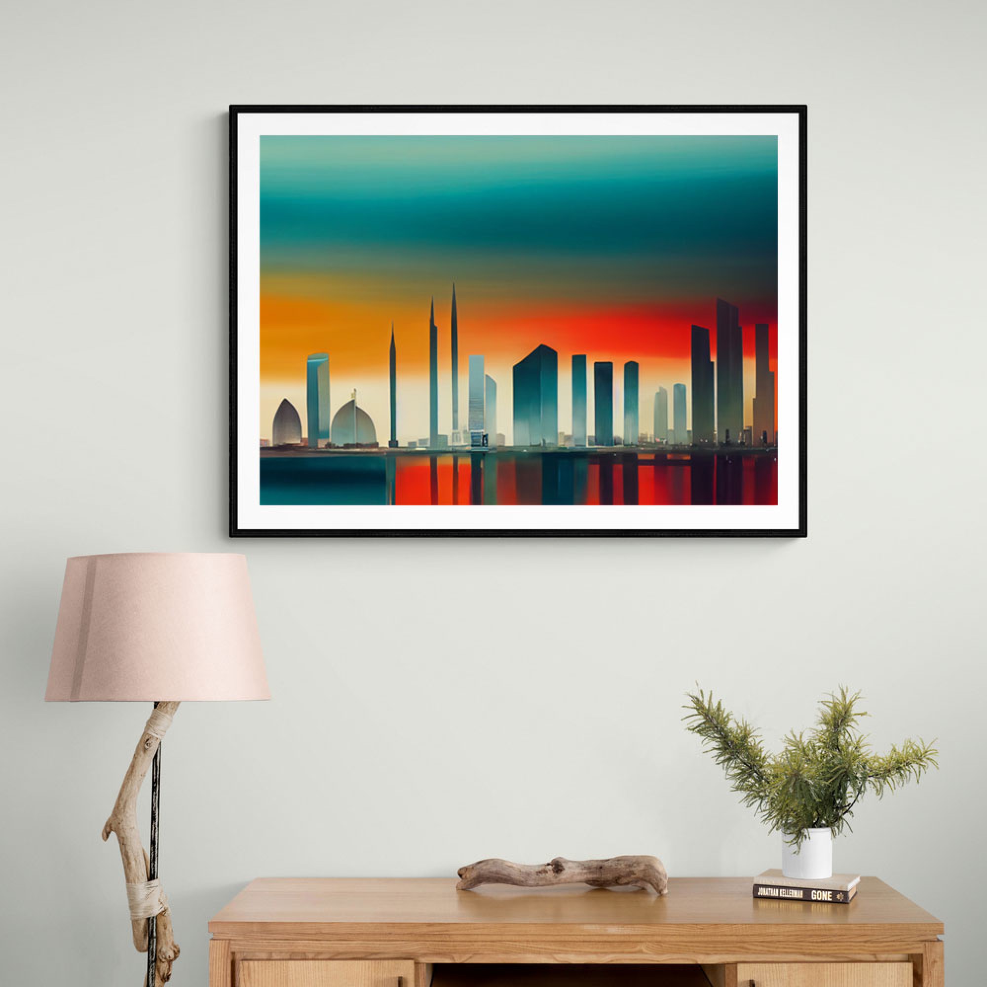 Abu Dhabi Skyline Abstract Wall Art
