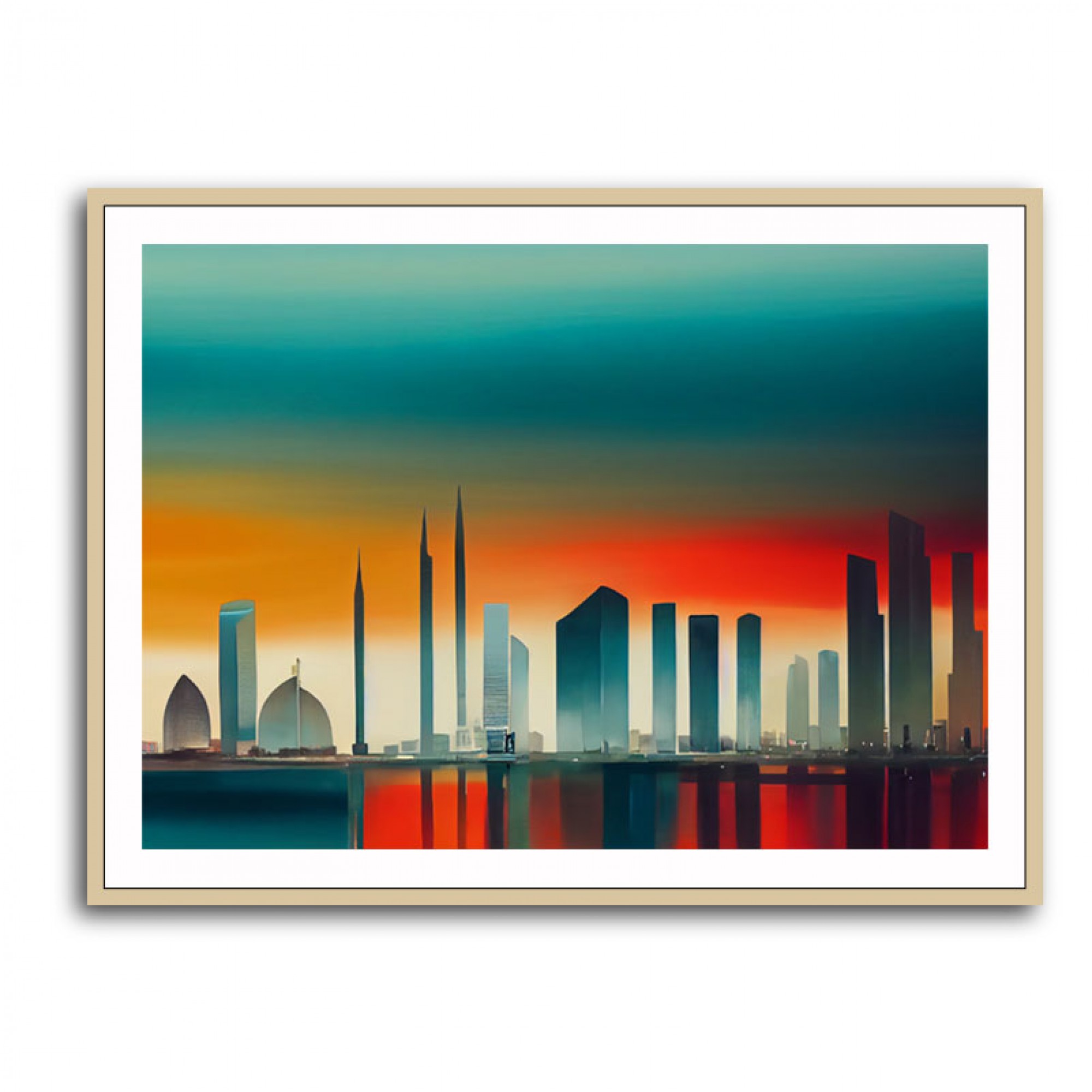 Abu Dhabi Skyline Abstract Wall Art