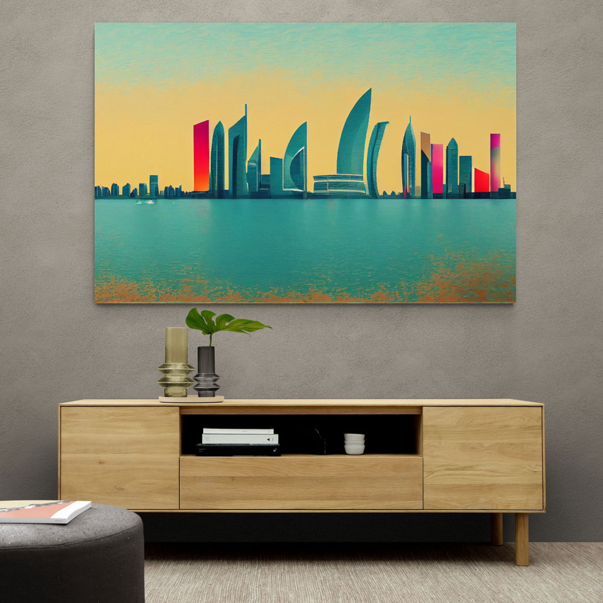 Abu Dhabi Skyline Wall Art