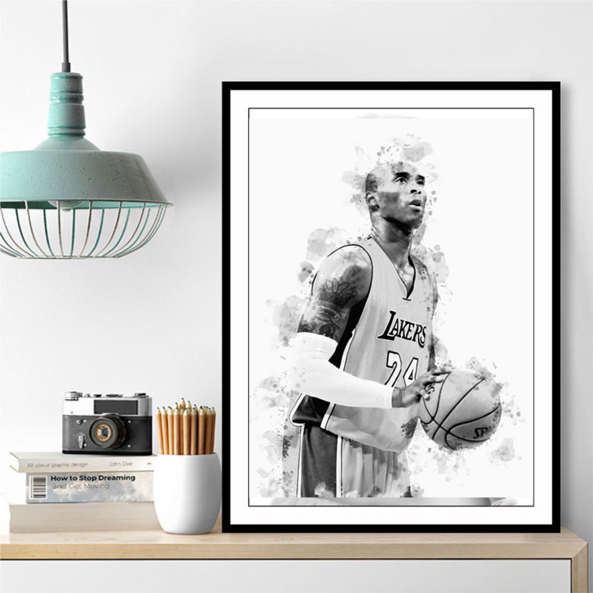 Kobe Bryant Mono Abstract Wall Art