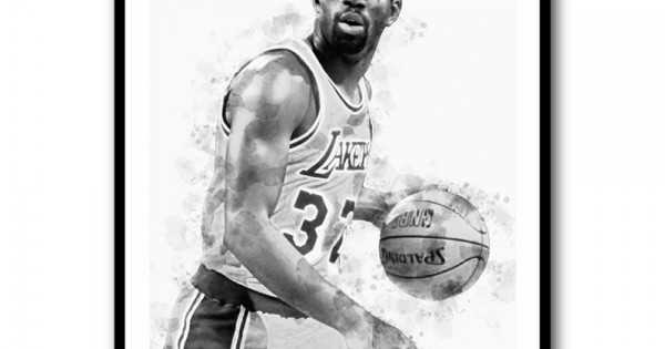 Magic Johnson Mono Abstract Wall Art