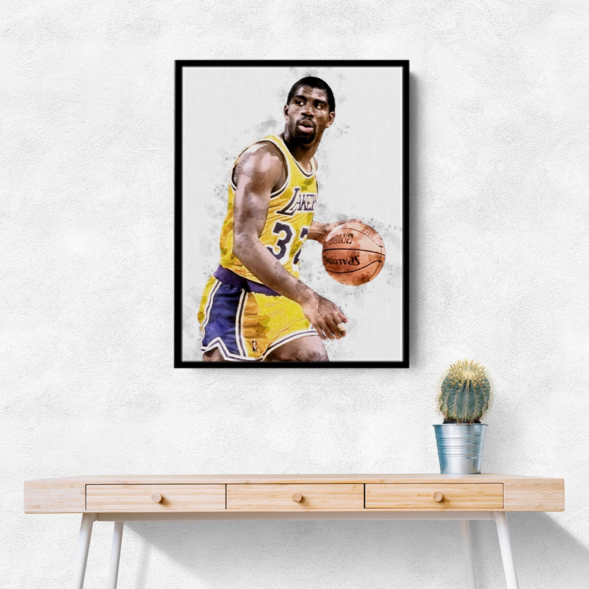 Magic Johnson Abstract Wall Art