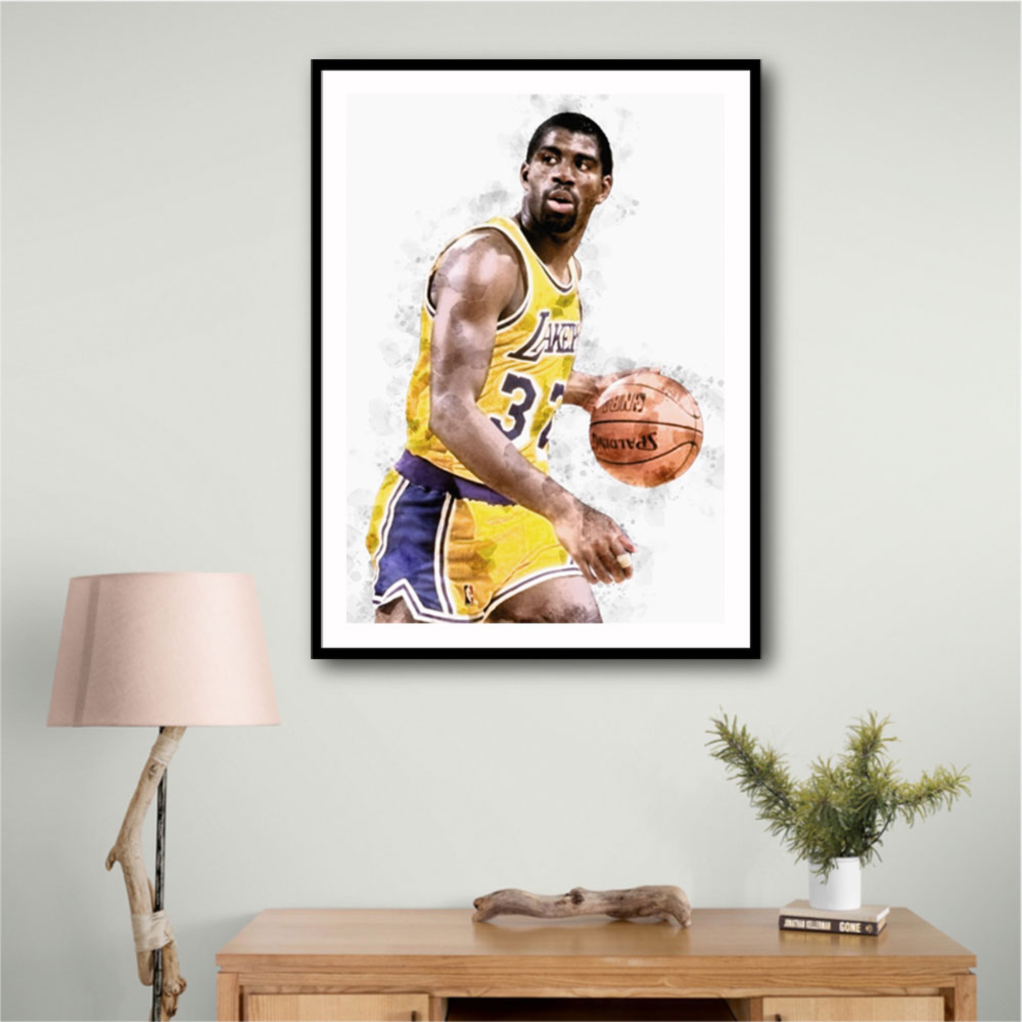 Magic Johnson Abstract Wall Art