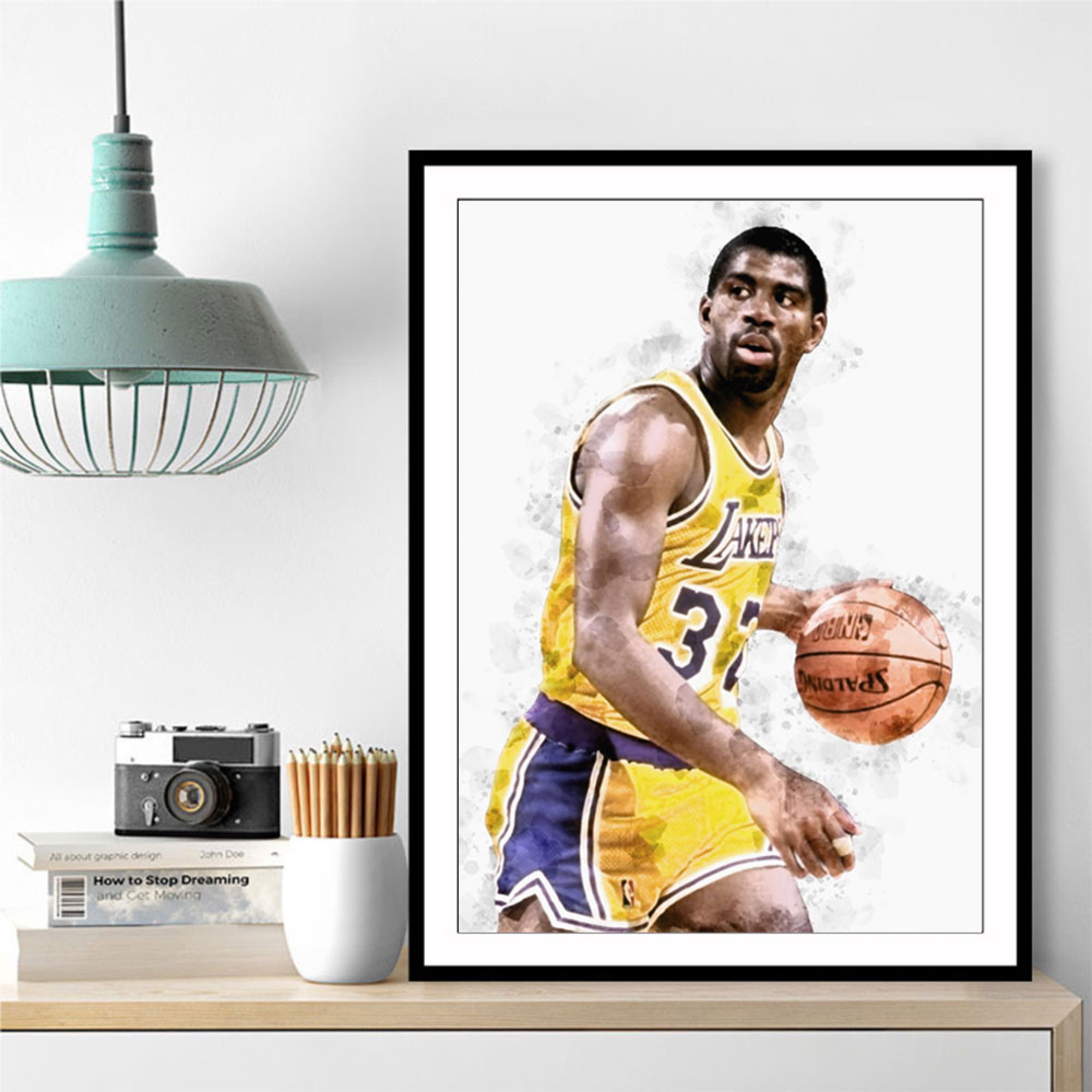 Magic Johnson Abstract Wall Art
