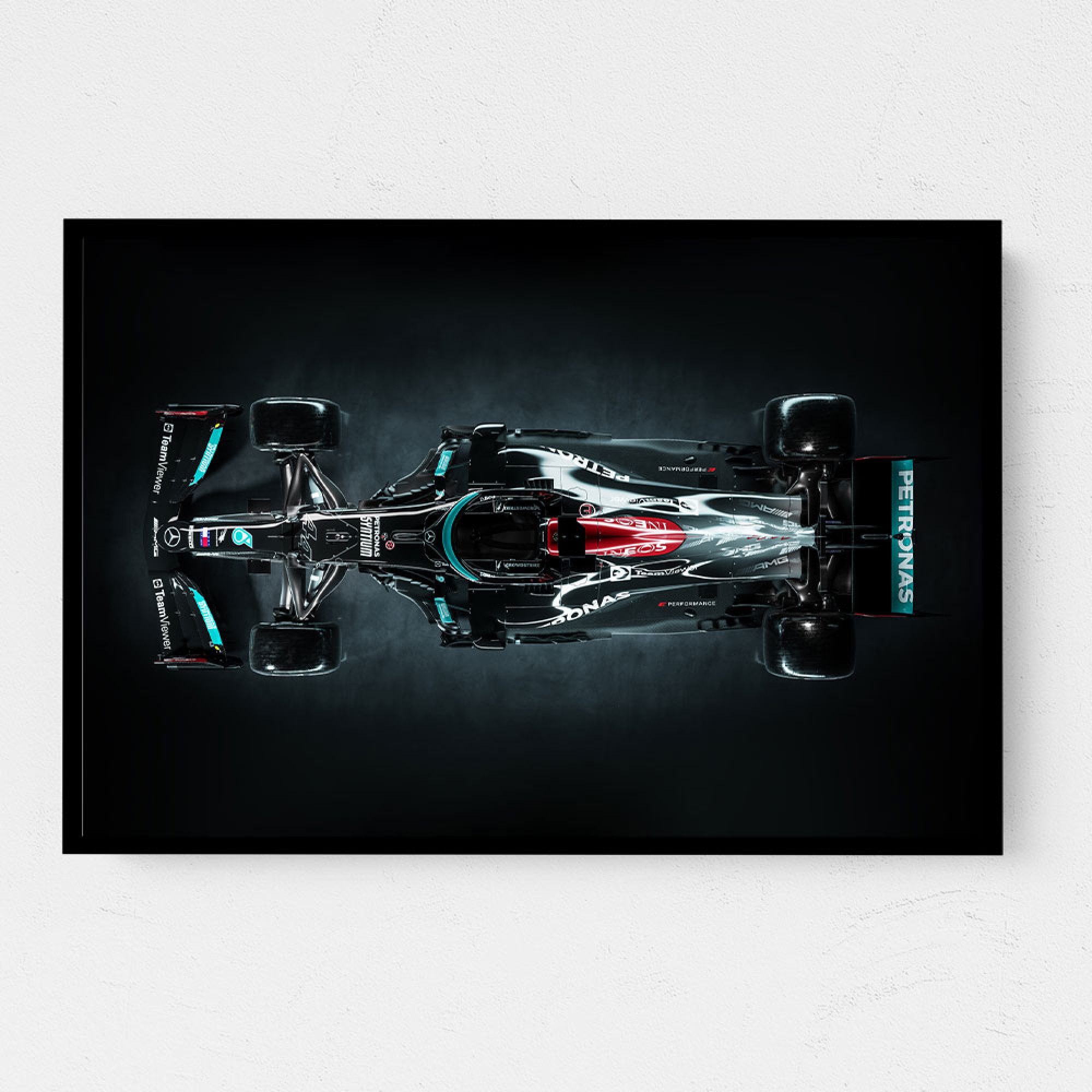Mercedes AMG F1 Car From Above Wall Art