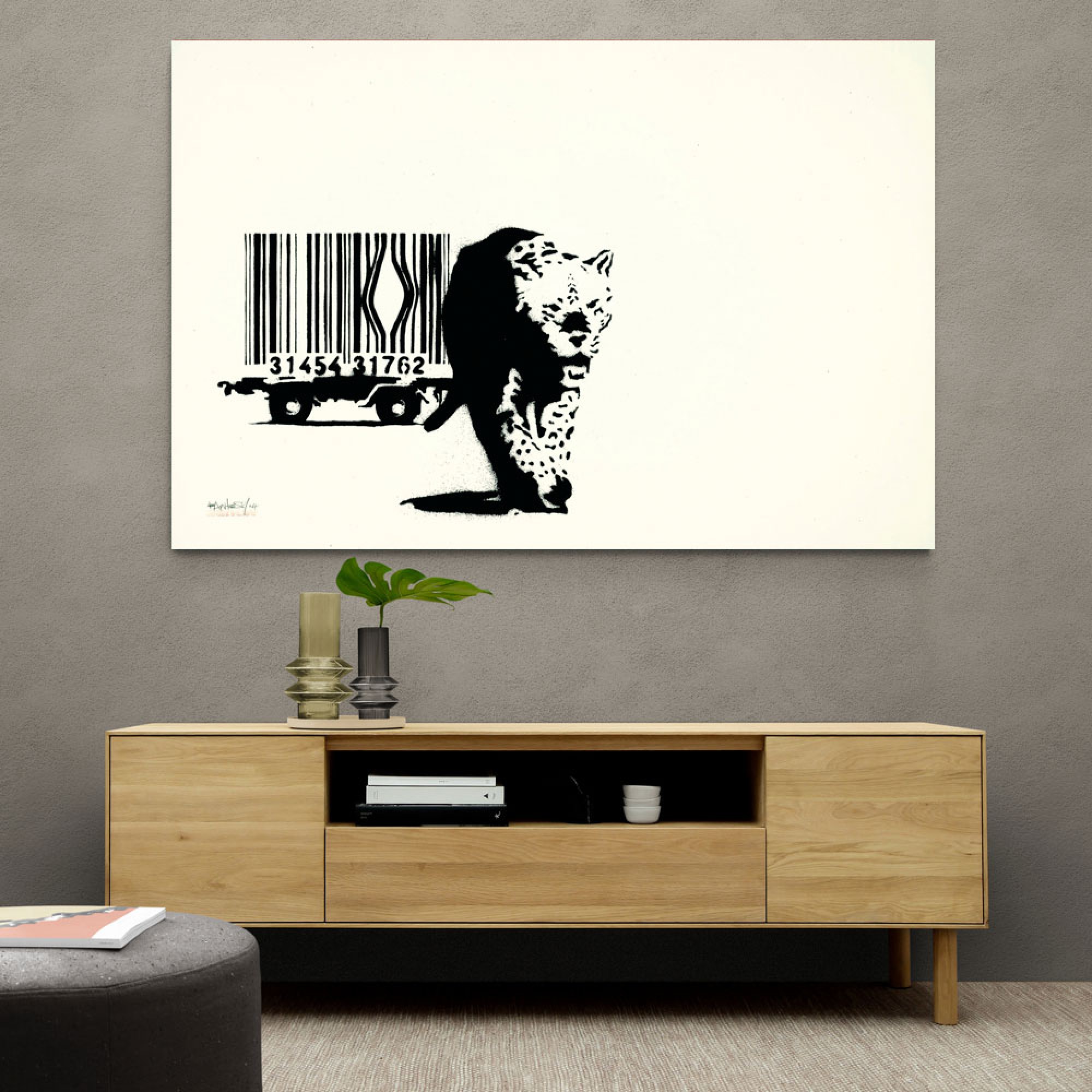 Barcode Leopard Banksy Wall Art