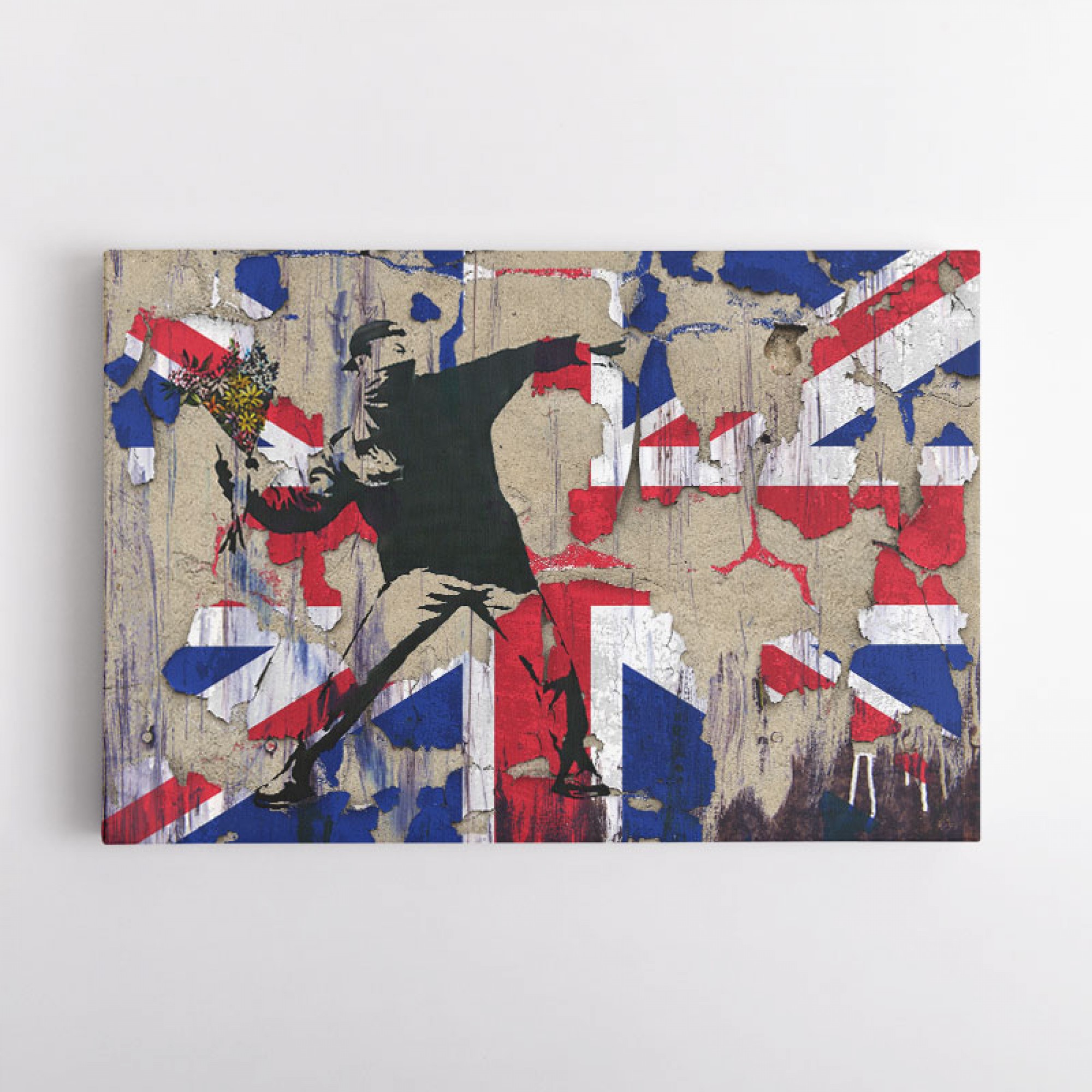 Banksy Flower Thrower Union Jack Wall Art
