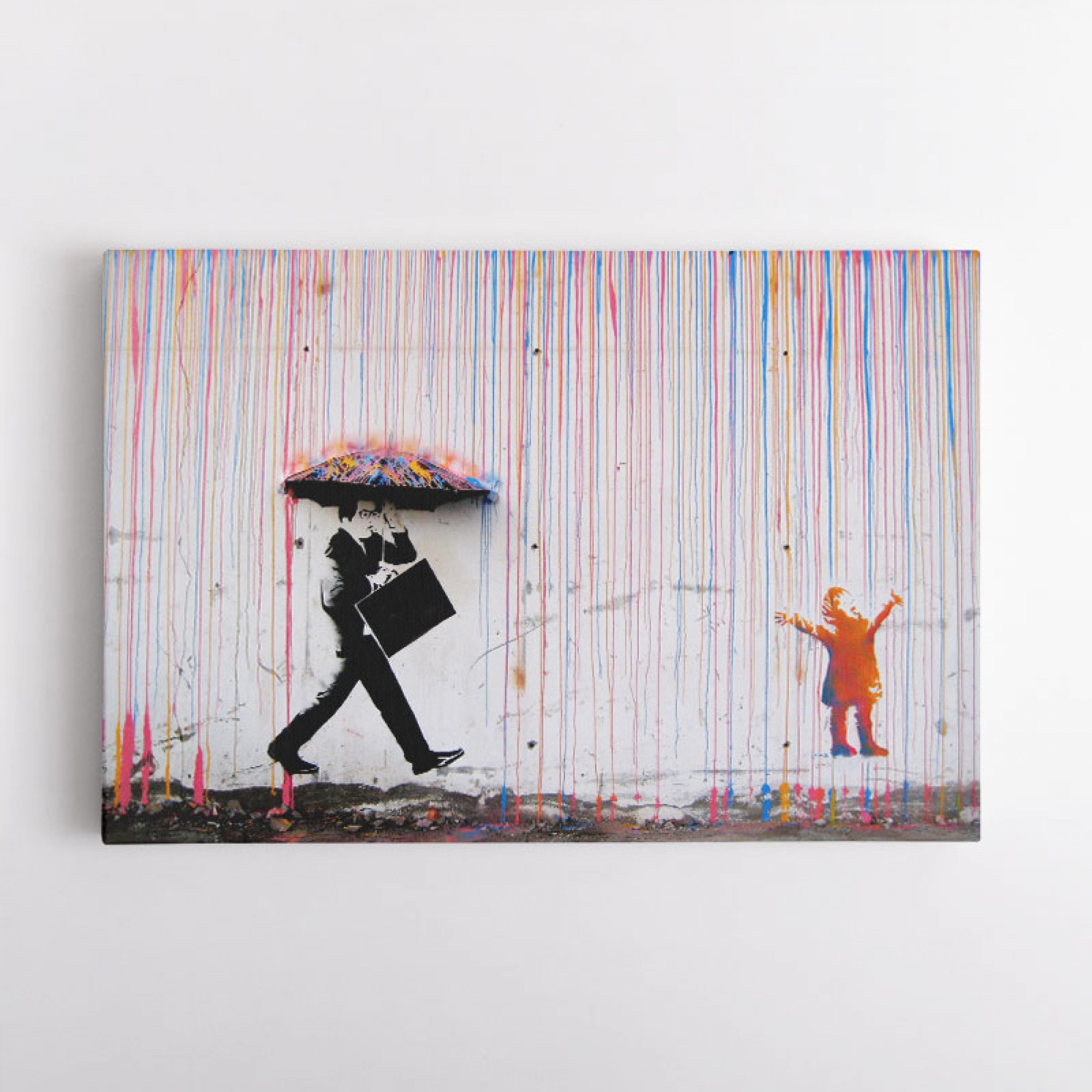 Colored Rain Wall Art