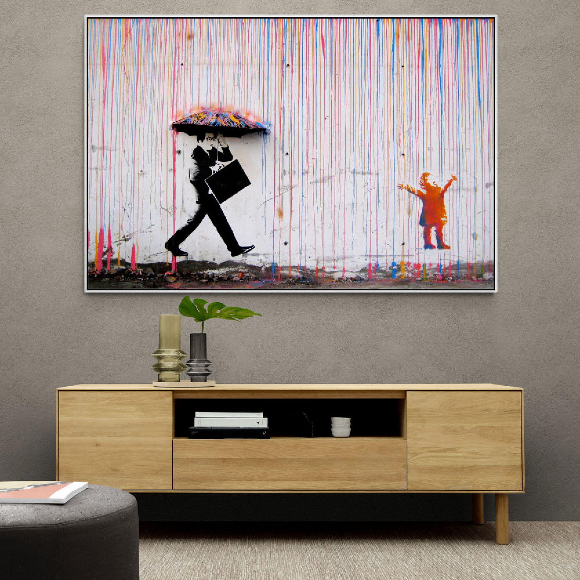 Colored Rain Wall Art