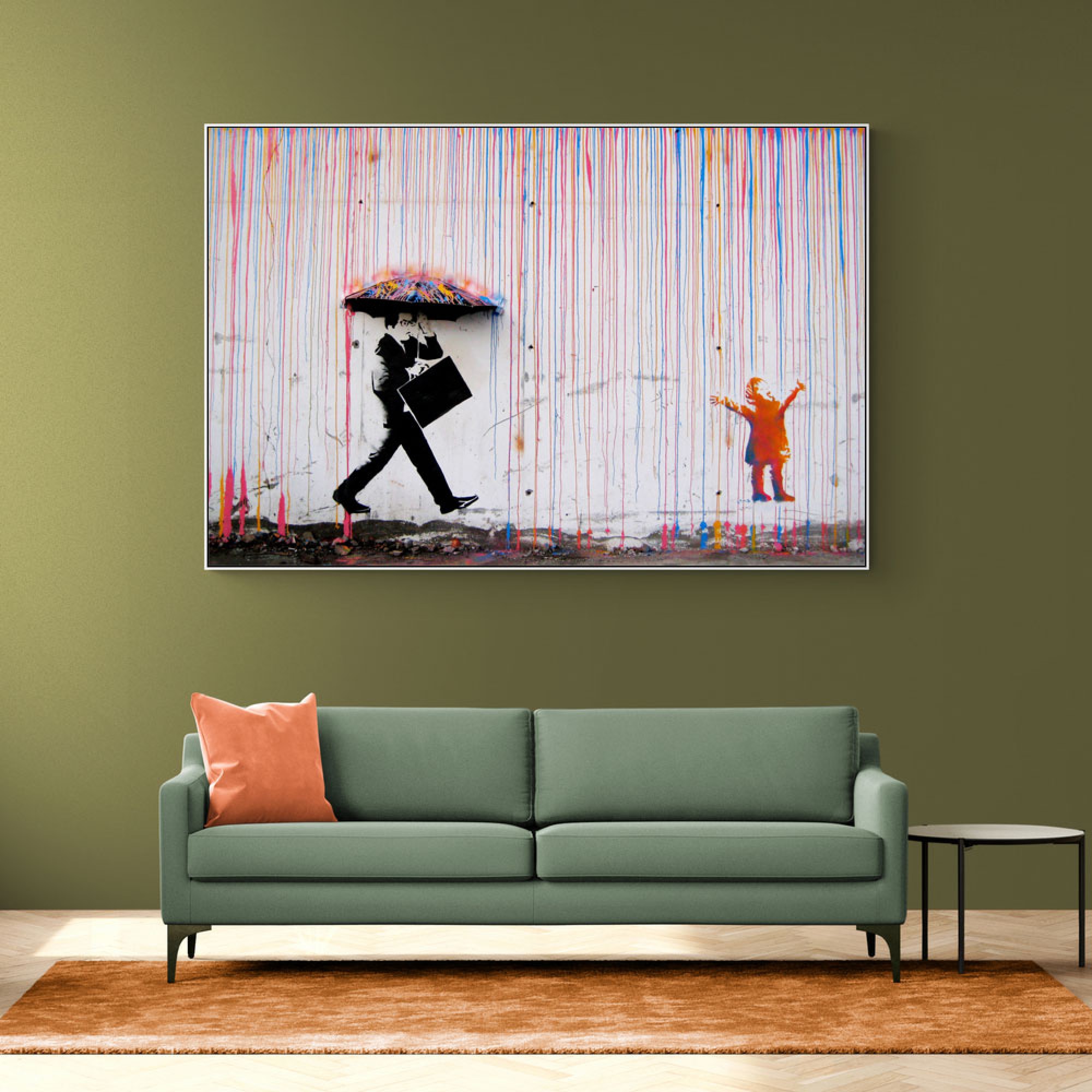 Colored Rain Wall Art