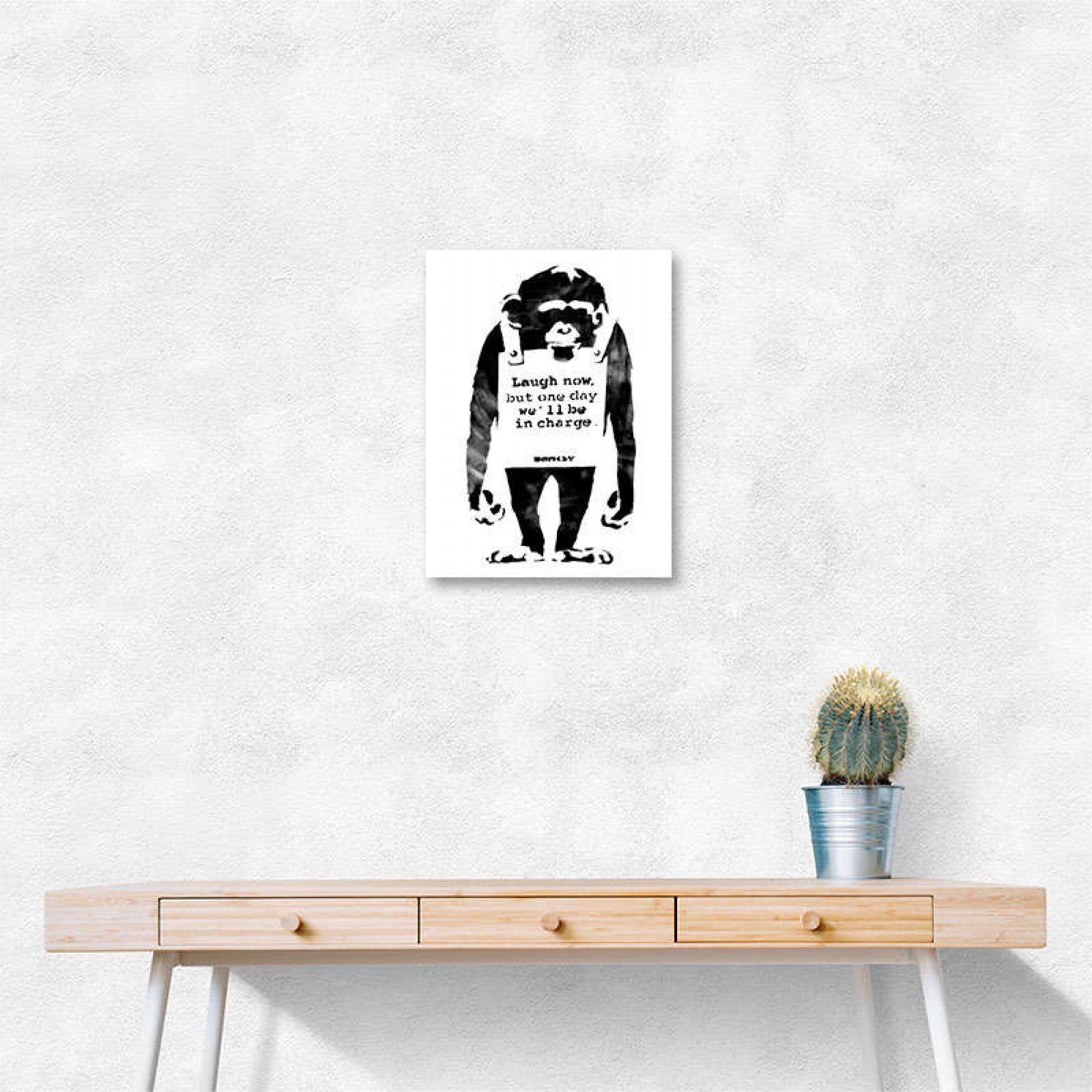 Banksy monkey laugh now, but one day we'll be in charge