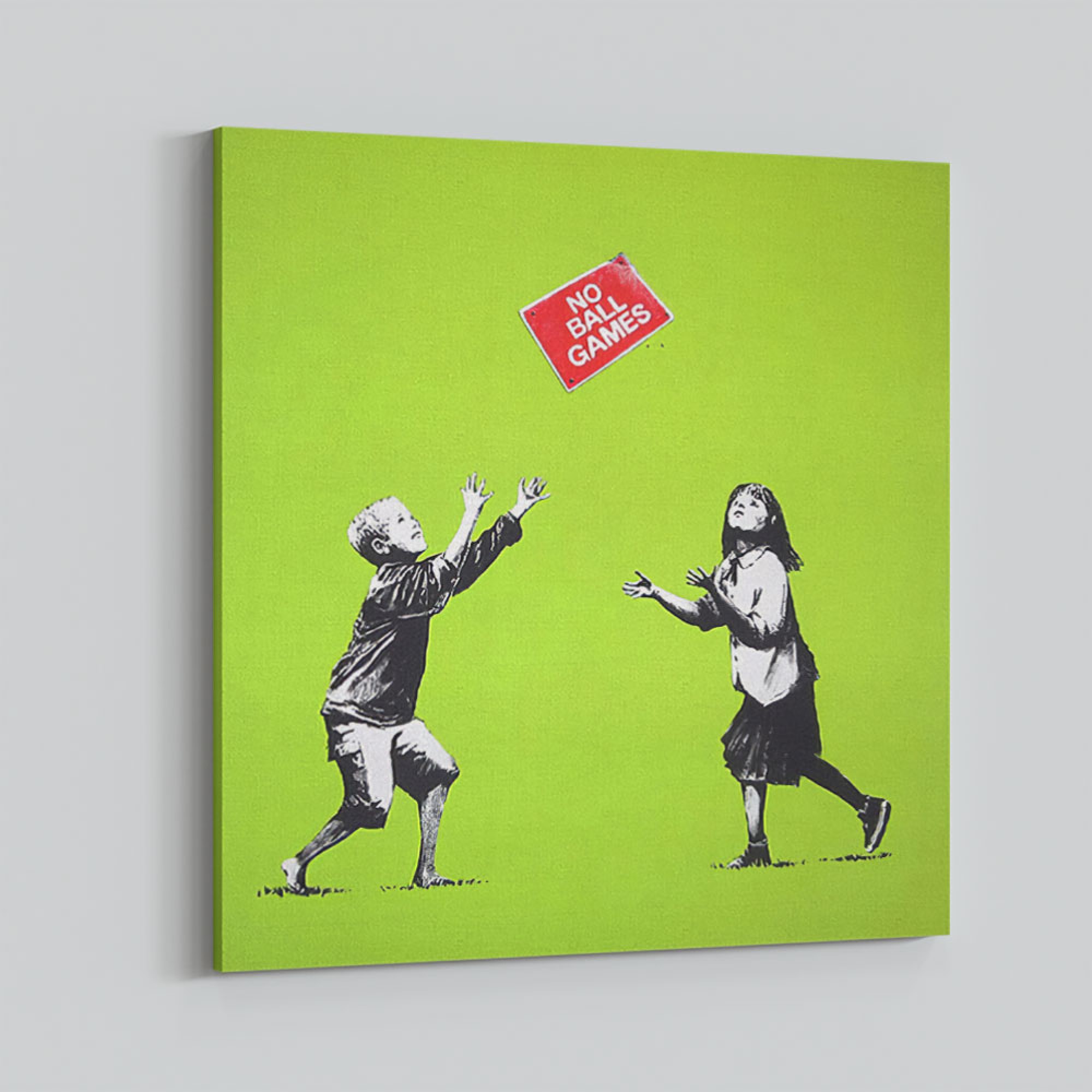 No Ball Games Green Banksy Wall Art