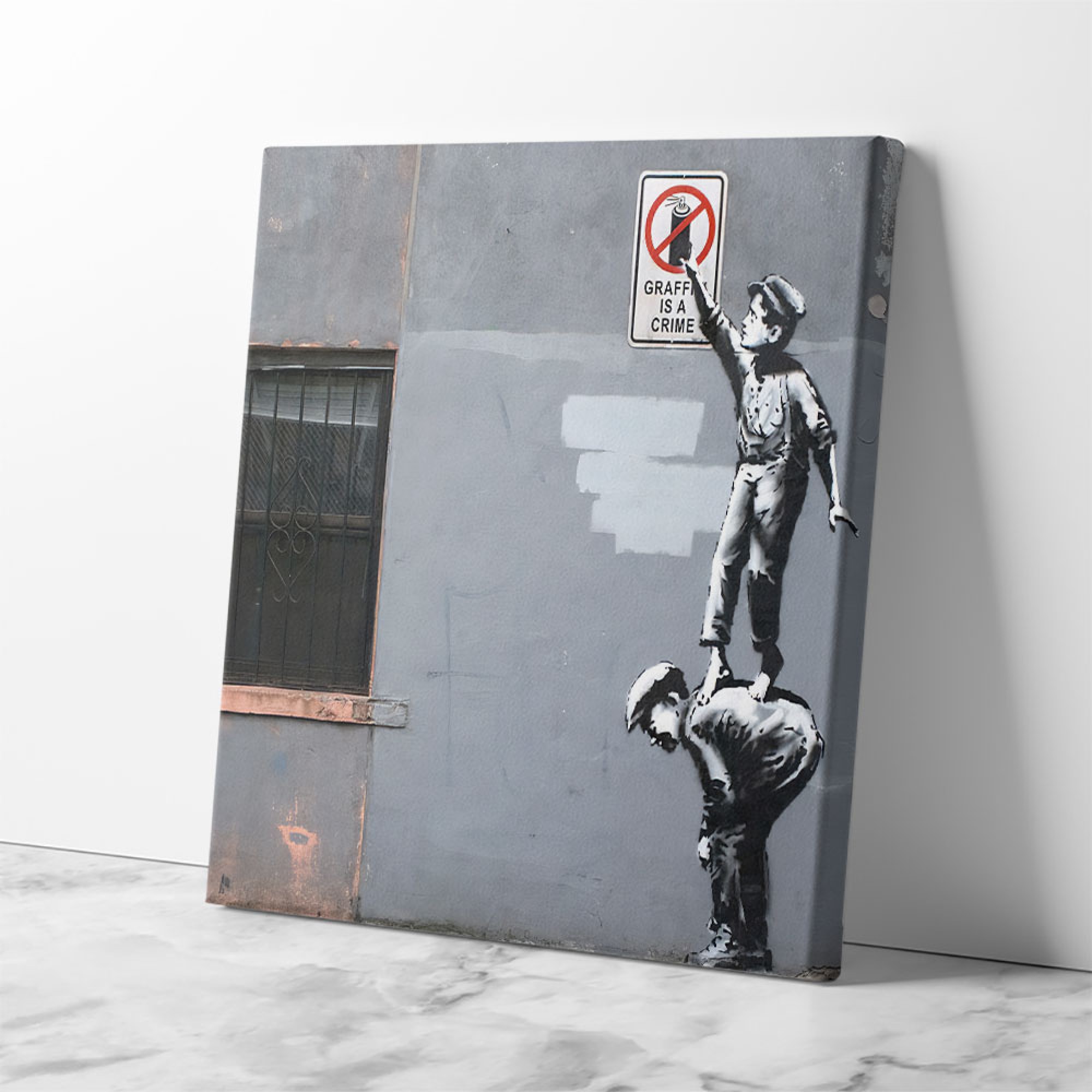 Graffiti is A Crime Banksy Wall Art