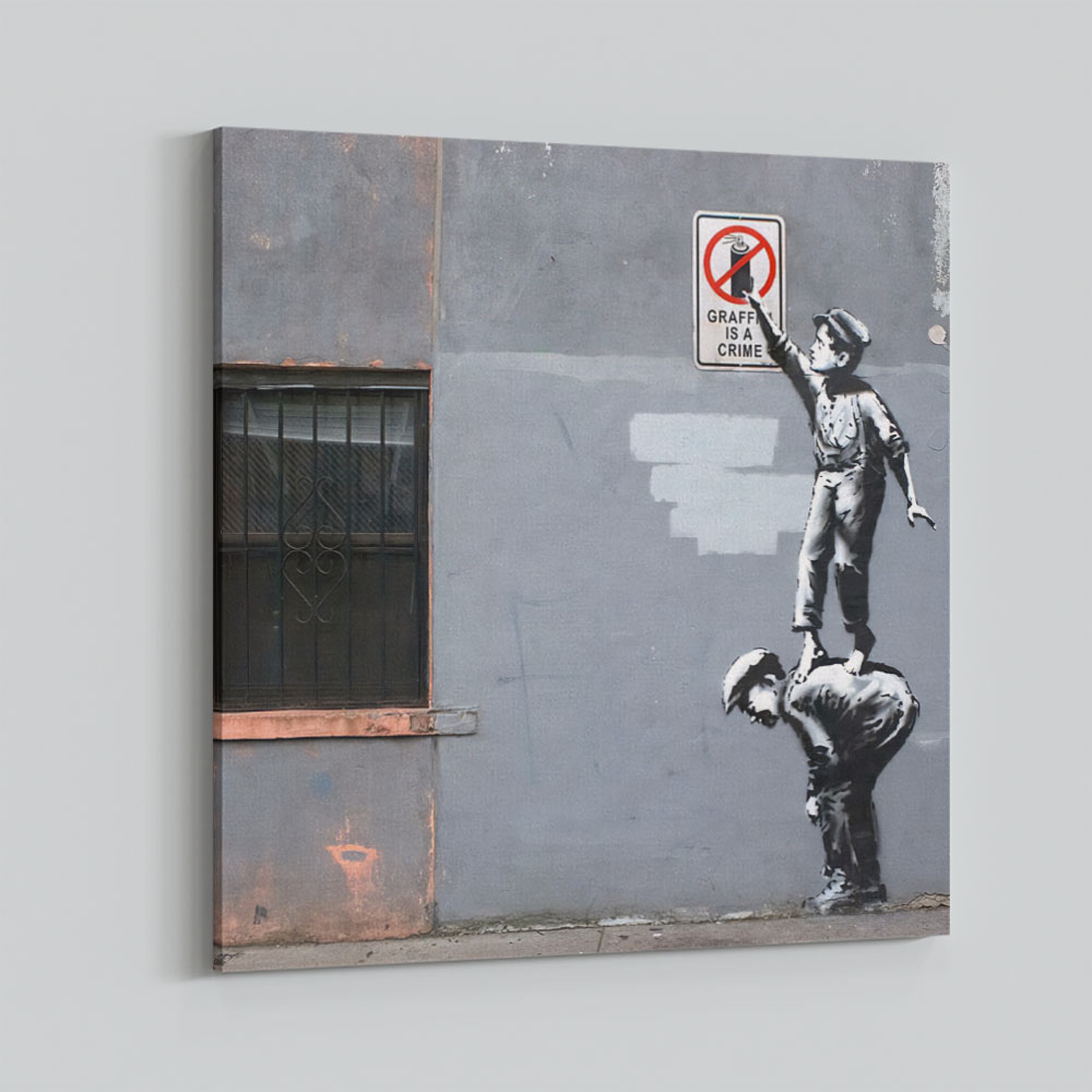 Graffiti is A Crime Banksy Wall Art