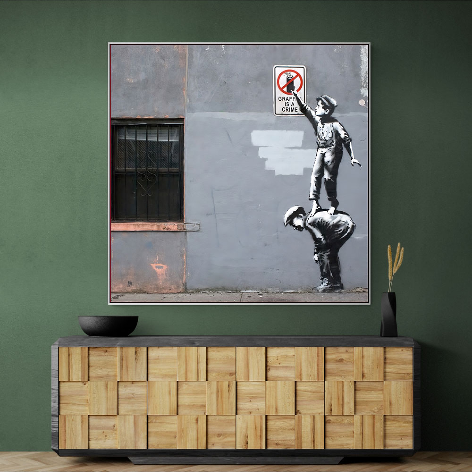 Graffiti is A Crime Banksy Wall Art