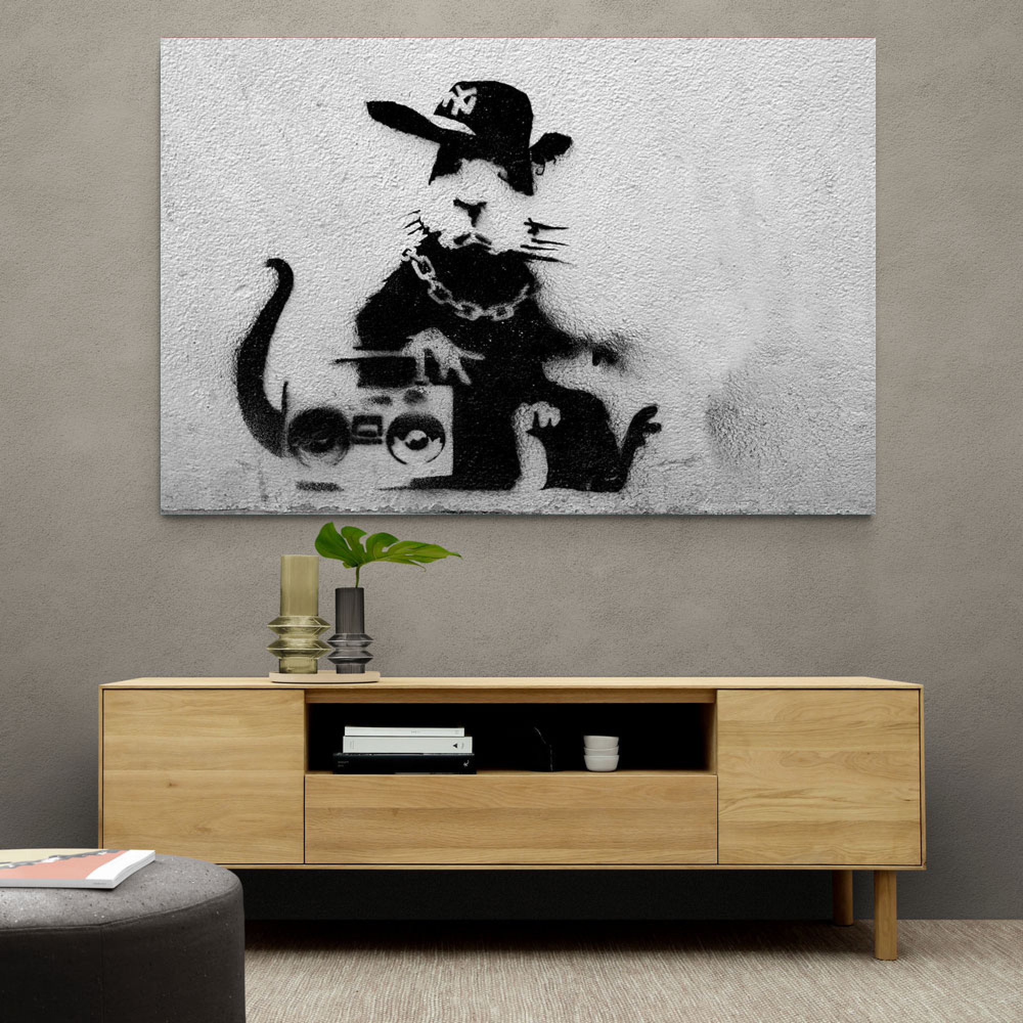 Rapper Rat Banksy Wall Art