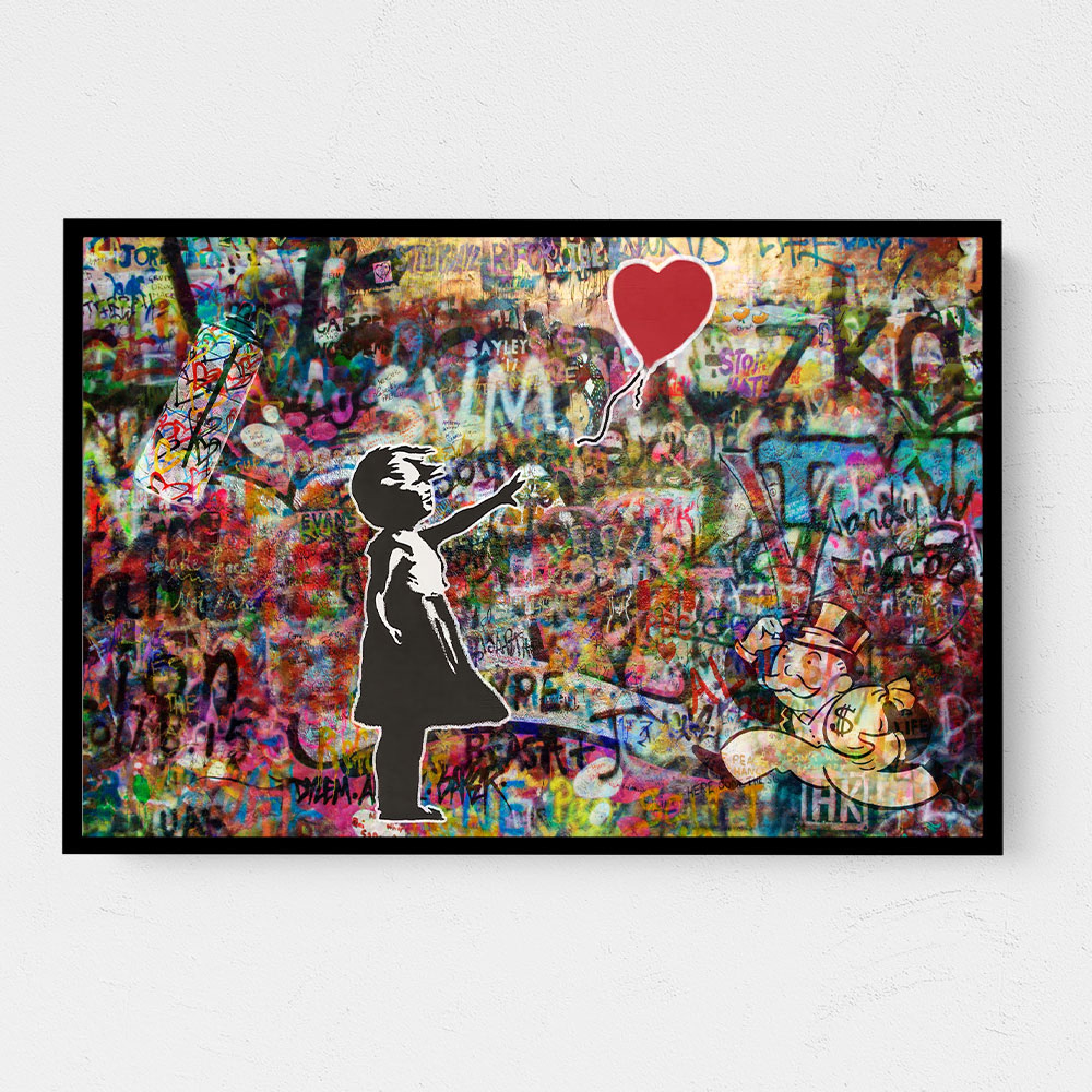 Girl with a Balloon Graffiti Wall Art