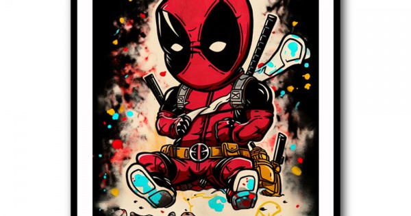 Deadpool Graffiti Wall Art