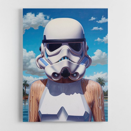 Storm Trooper At the Beach Wall Art