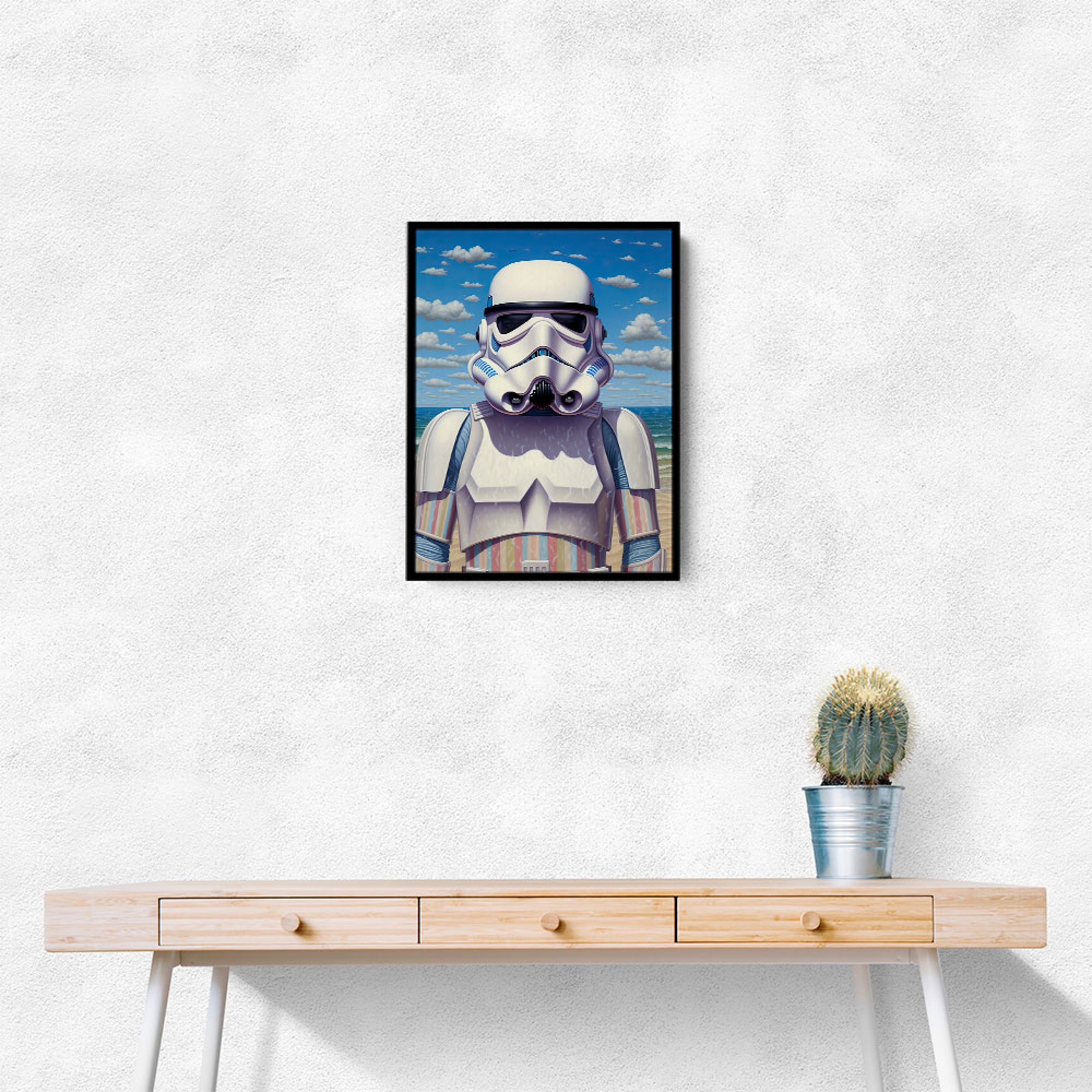 Storm Trooper At the Beach Wall Art