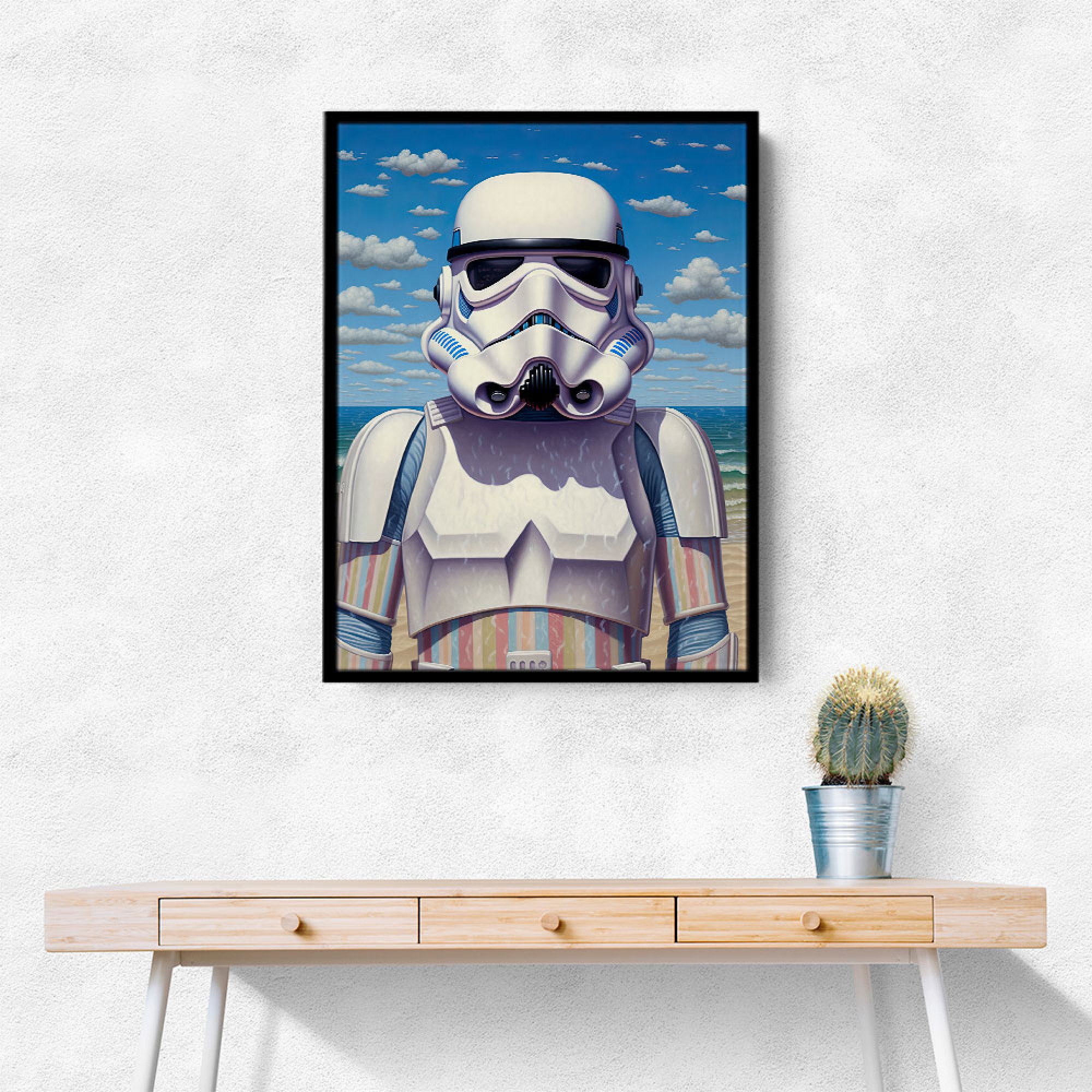 Storm Trooper At the Beach Wall Art