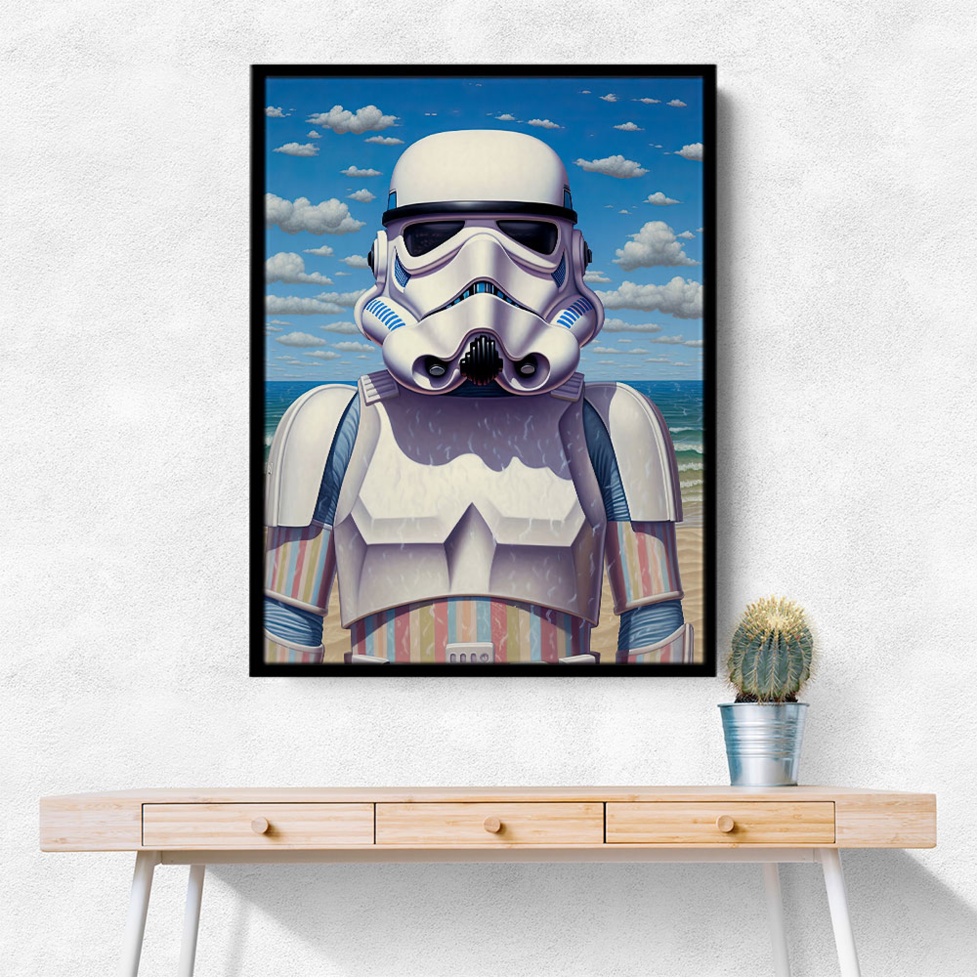 Storm Trooper At the Beach Wall Art